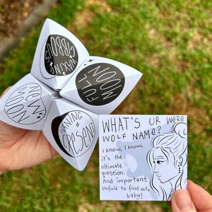 Folded Zine | Werewolf Fortune Teller | Zine Lunar Cootie Catcher - Etsy