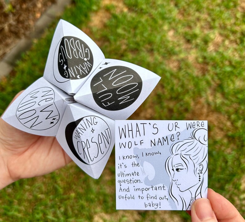 Folded Zine | Werewolf Fortune Teller | Zine Lunar Cootie Catcher - Etsy