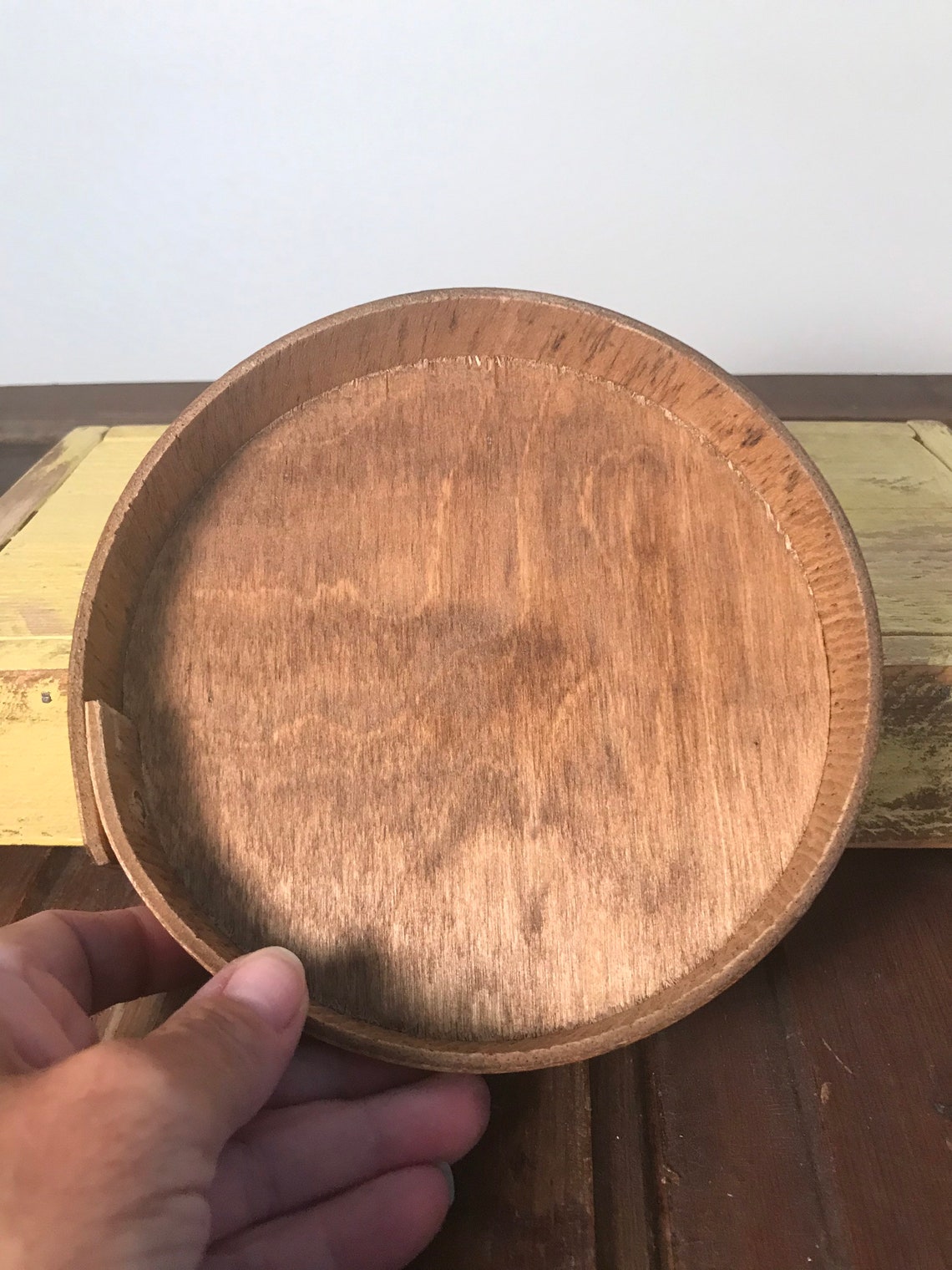 Round Wood Primitive Shaker Style Box Storage Box Decor - Etsy