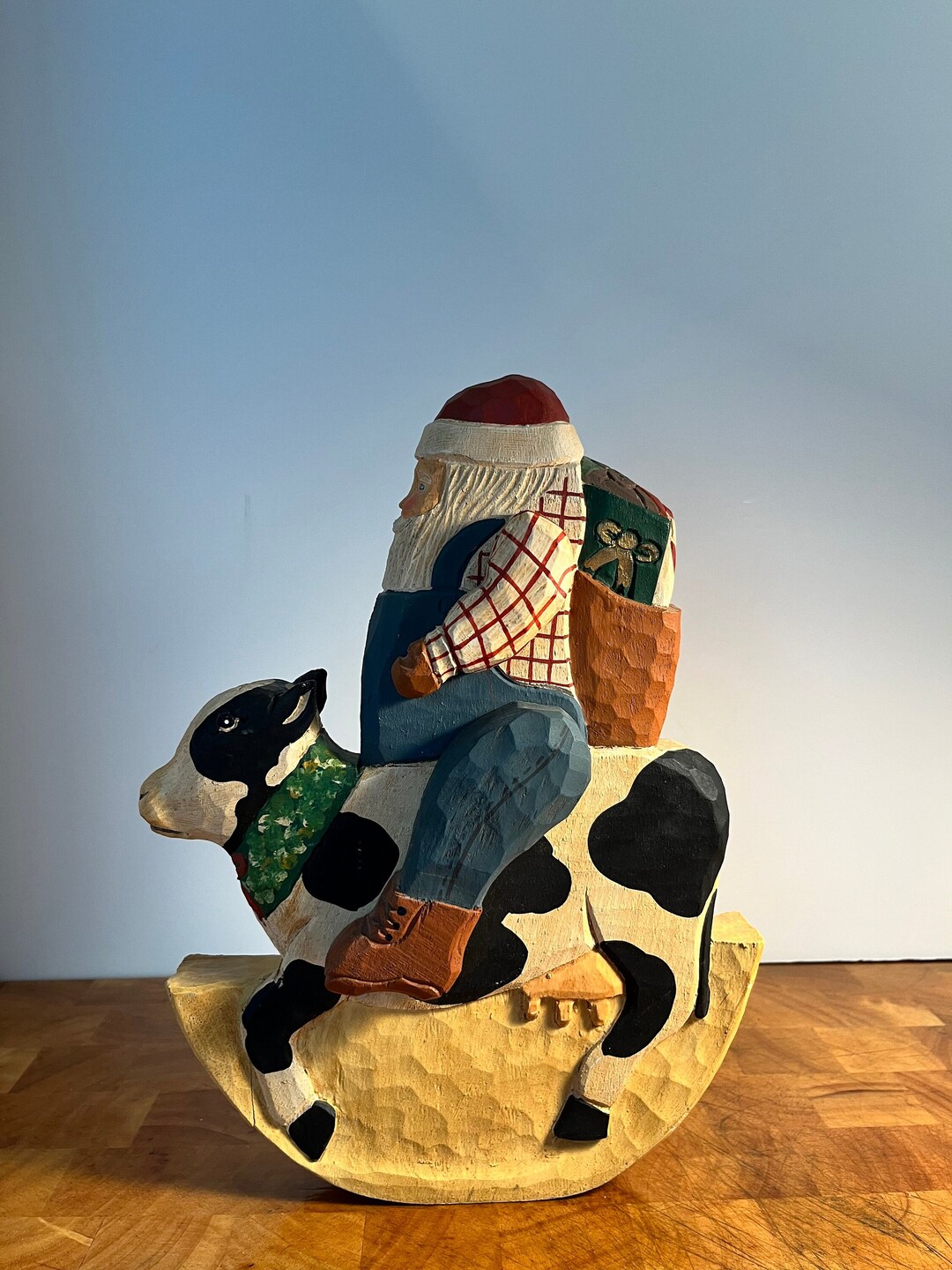 James Hadden Rocking Santa on Cow - Etsy