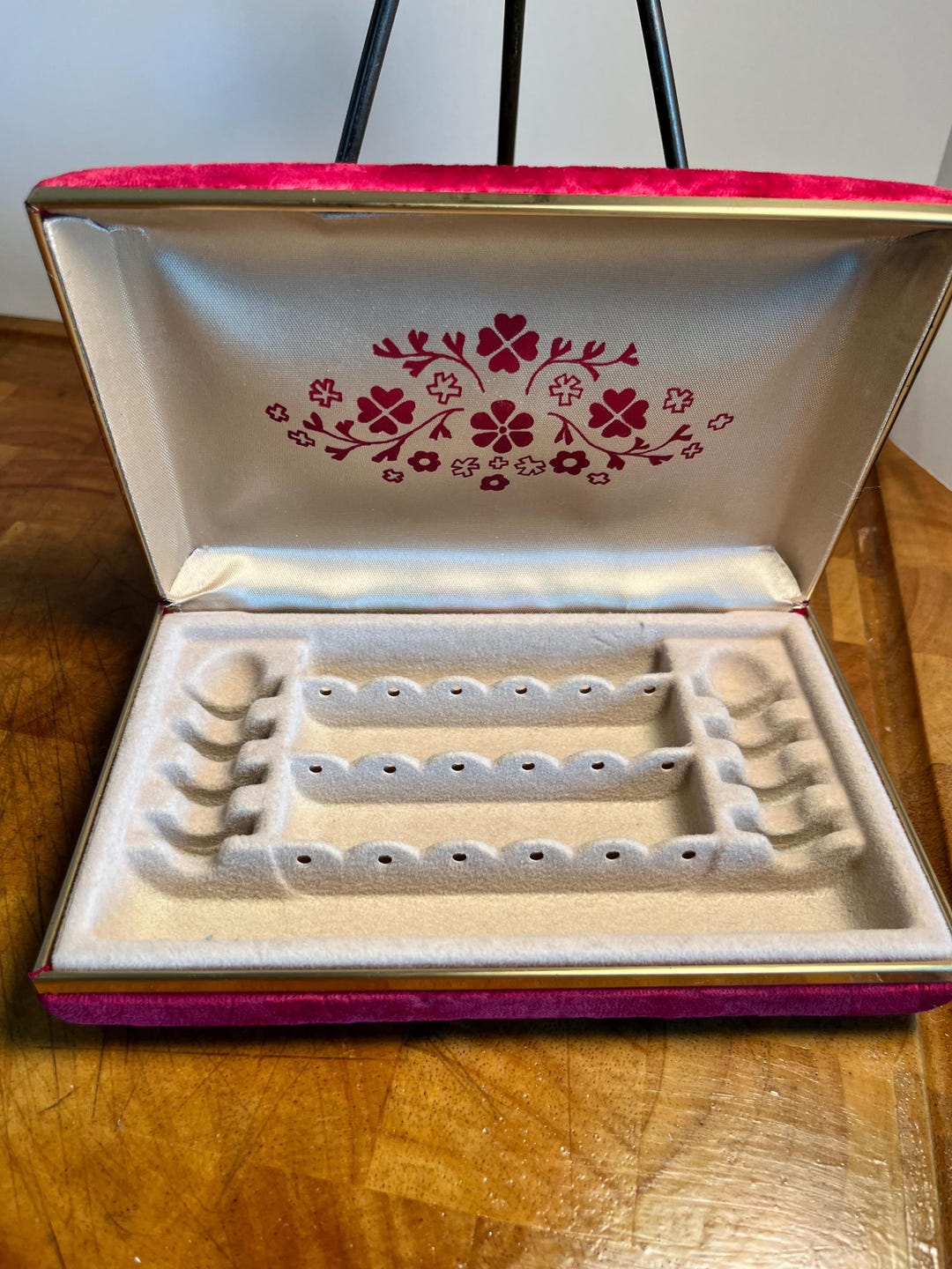 Vintage Red Velvet Clam Shell Jewelry Organizer - Etsy