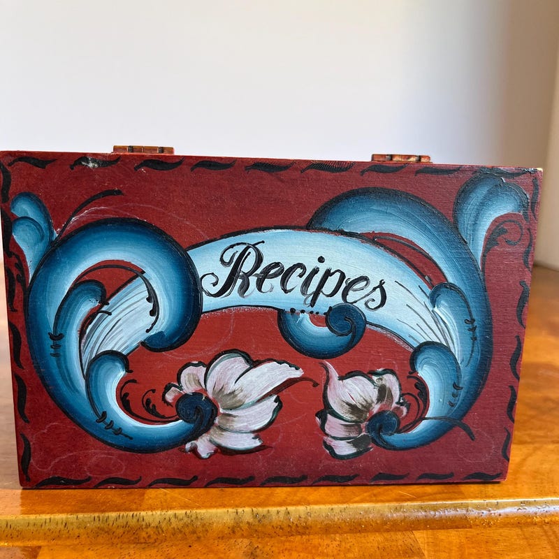 Painted Recipe Box - Etsy