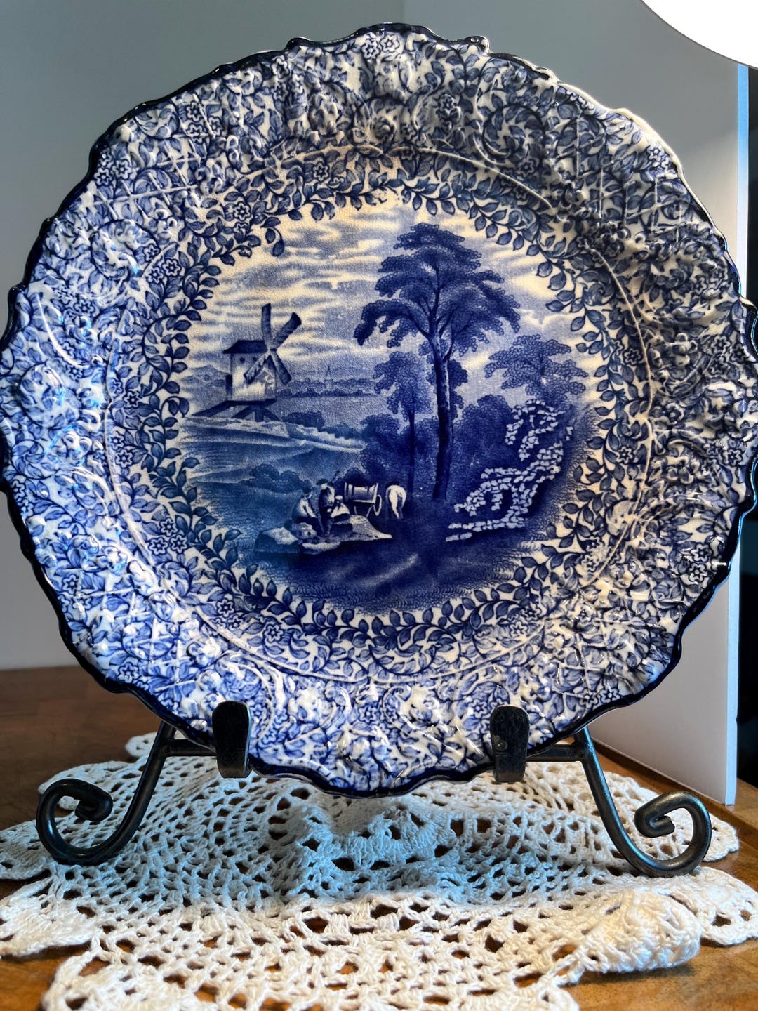 Blue and White Vintage Two Piece Set Kent Foley Berry Strainer and ...