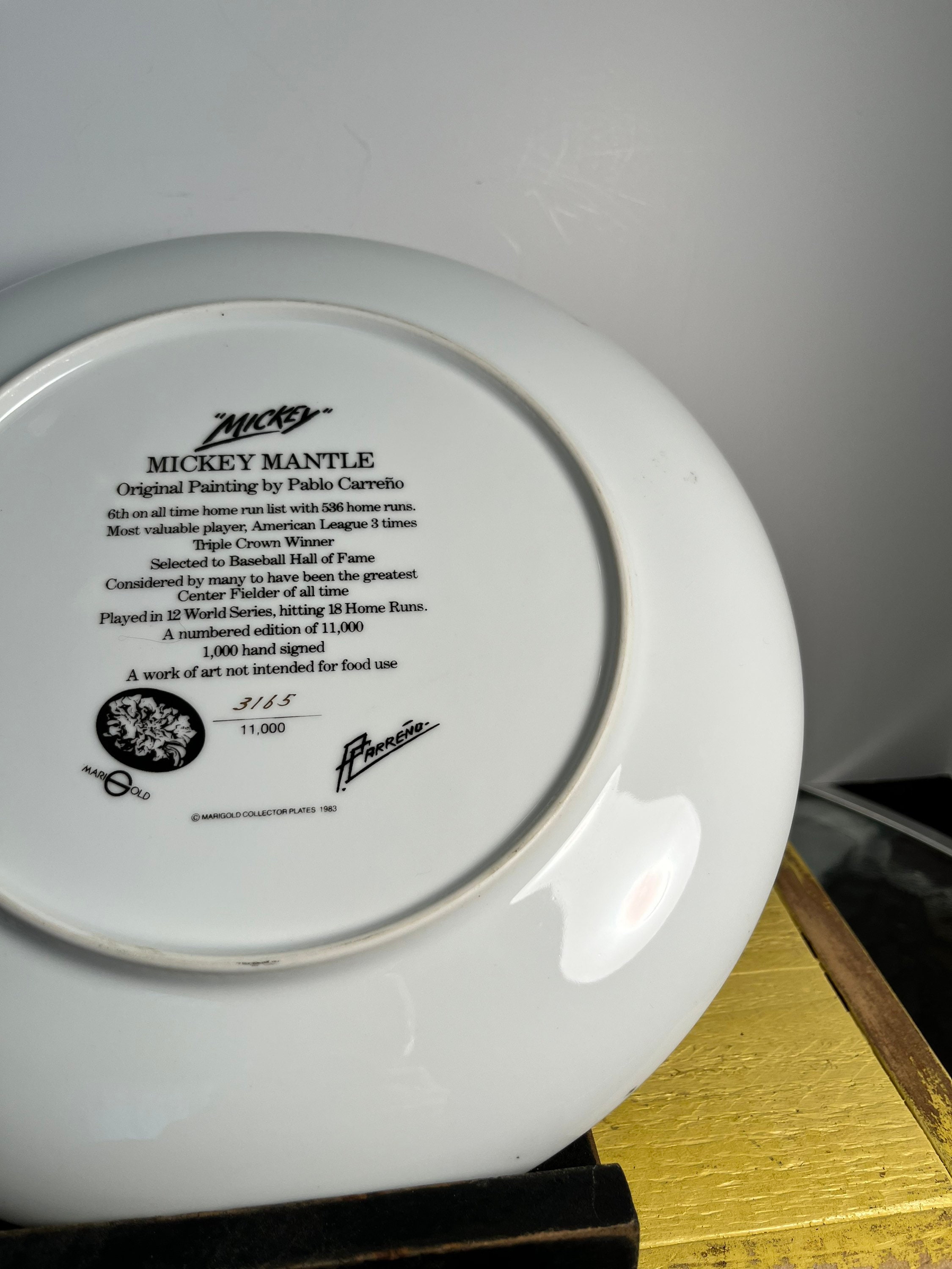 New York Yankees Mickey Mantle Plate Marigold Plate - Etsy