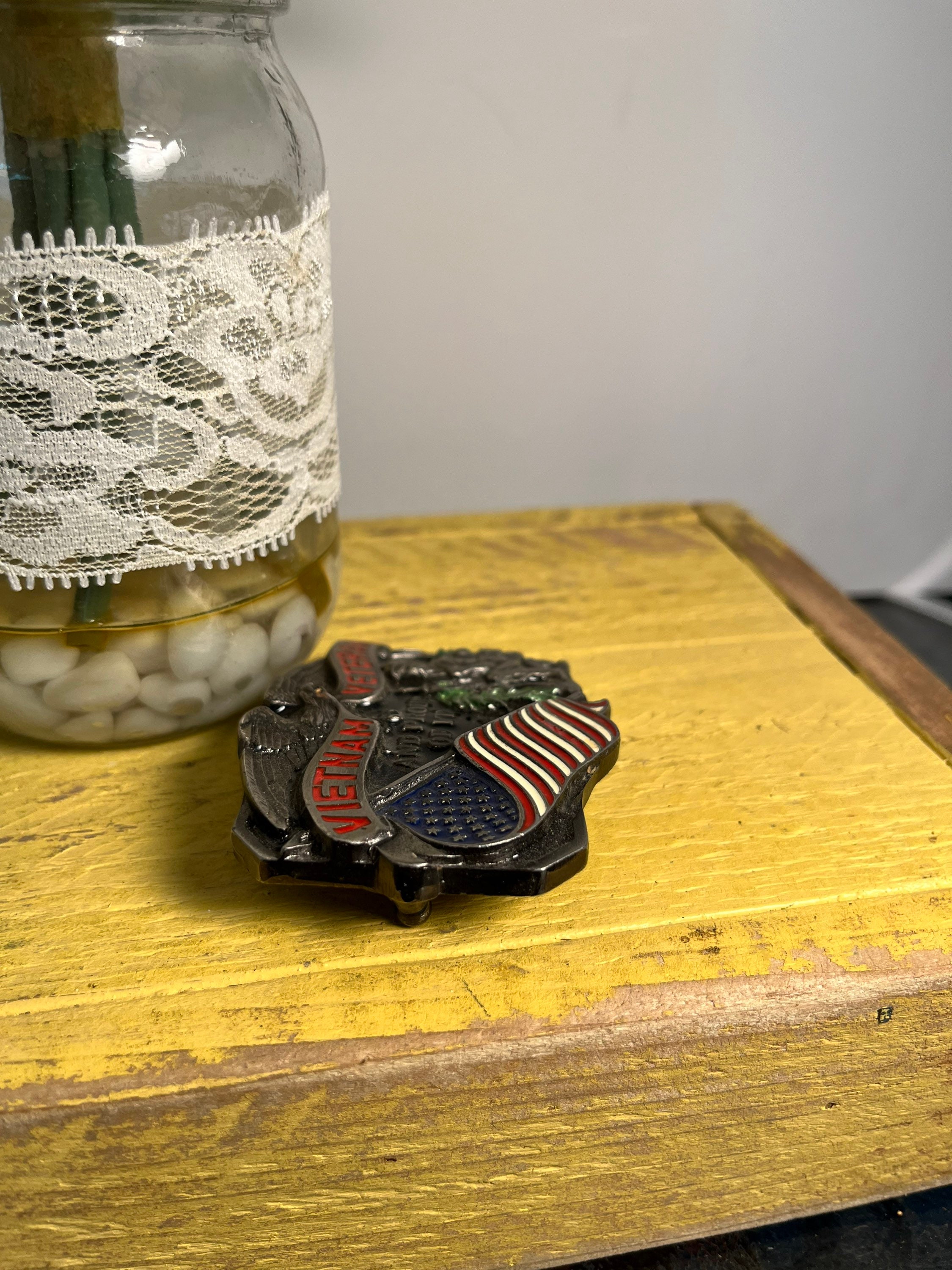Vintage 1988 Vietnam Veteran Belt Buckle - Etsy