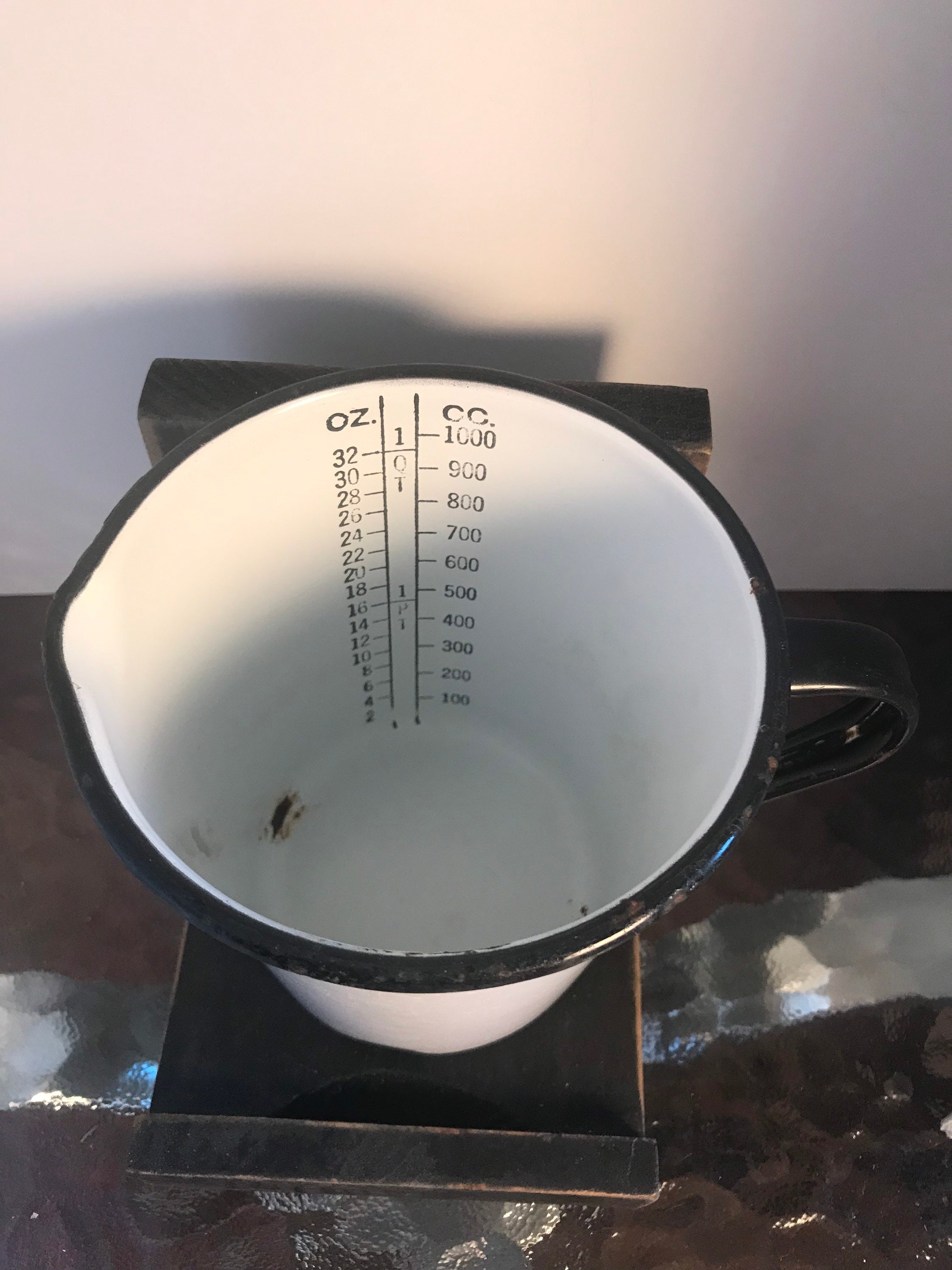 Vintage Enamel Measuring Cup - Etsy