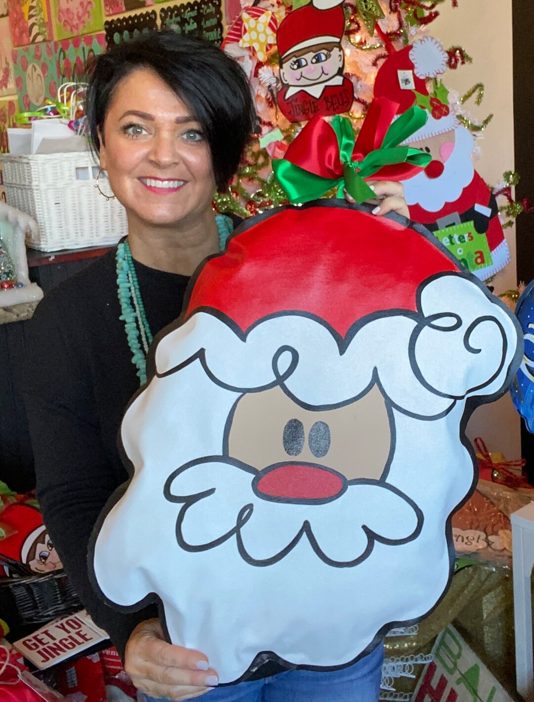 Santa Door Hanger/front Door Decor/christmas/wreath/welcome ...