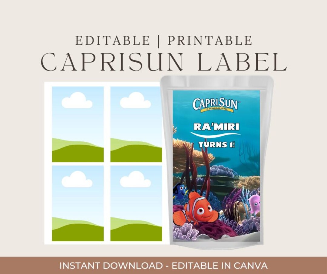 Editable Capri Sun Label Template, Custom Capri Sun Label, Printable ...