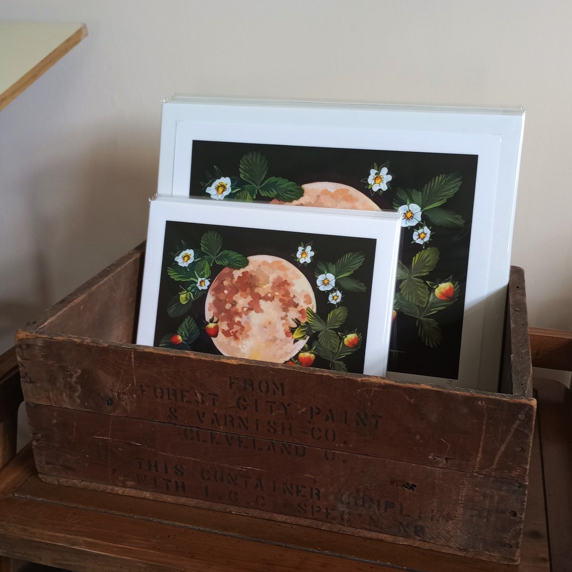 Strawberry Moon- Art Print - Etsy