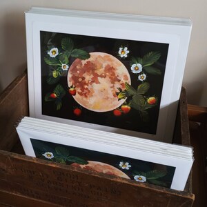 Strawberry Moon- Art Print - Etsy
