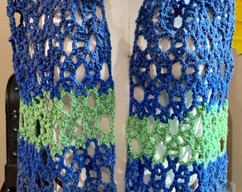 Cozy Knit Scarf Color Block Forest Green Sage White - Etsy