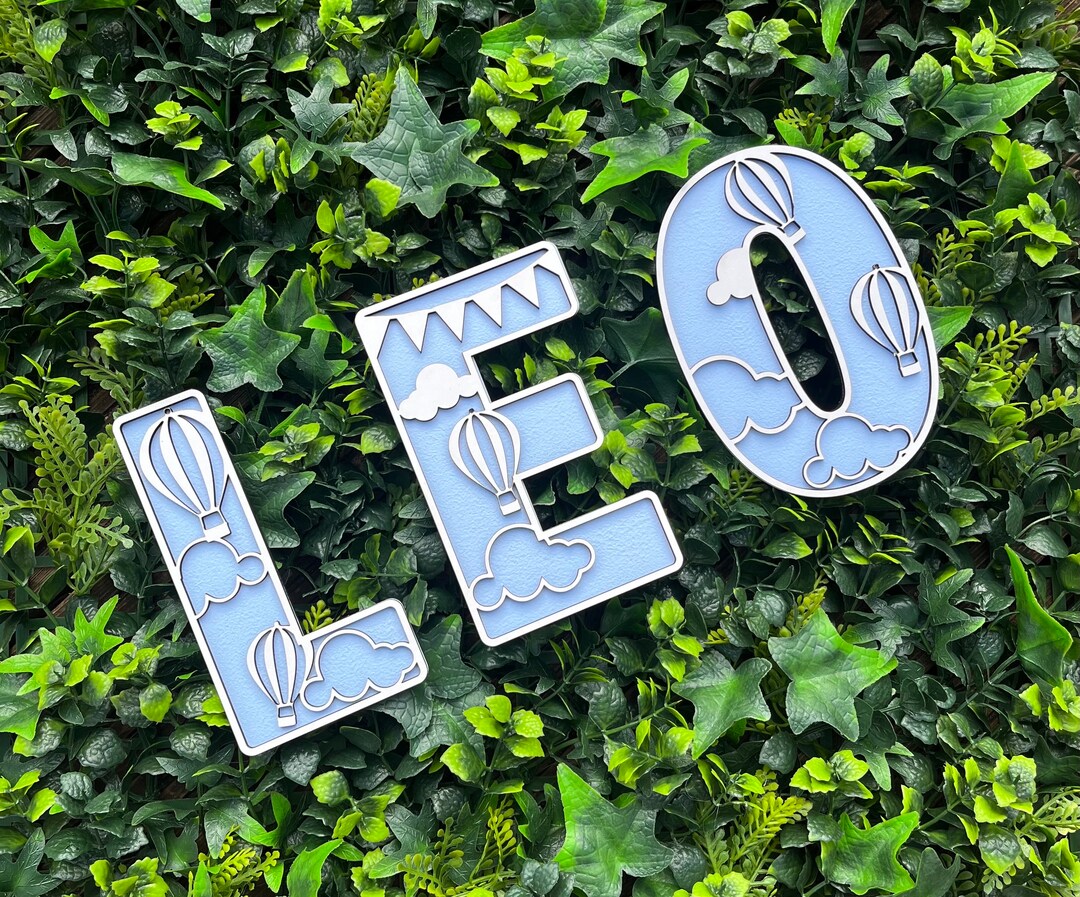 Hot Air Balloon Alphabet Nursery Wall Decor Personalised Hot Air ...