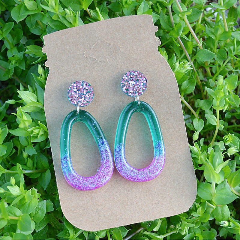 Resin Earrings - Etsy
