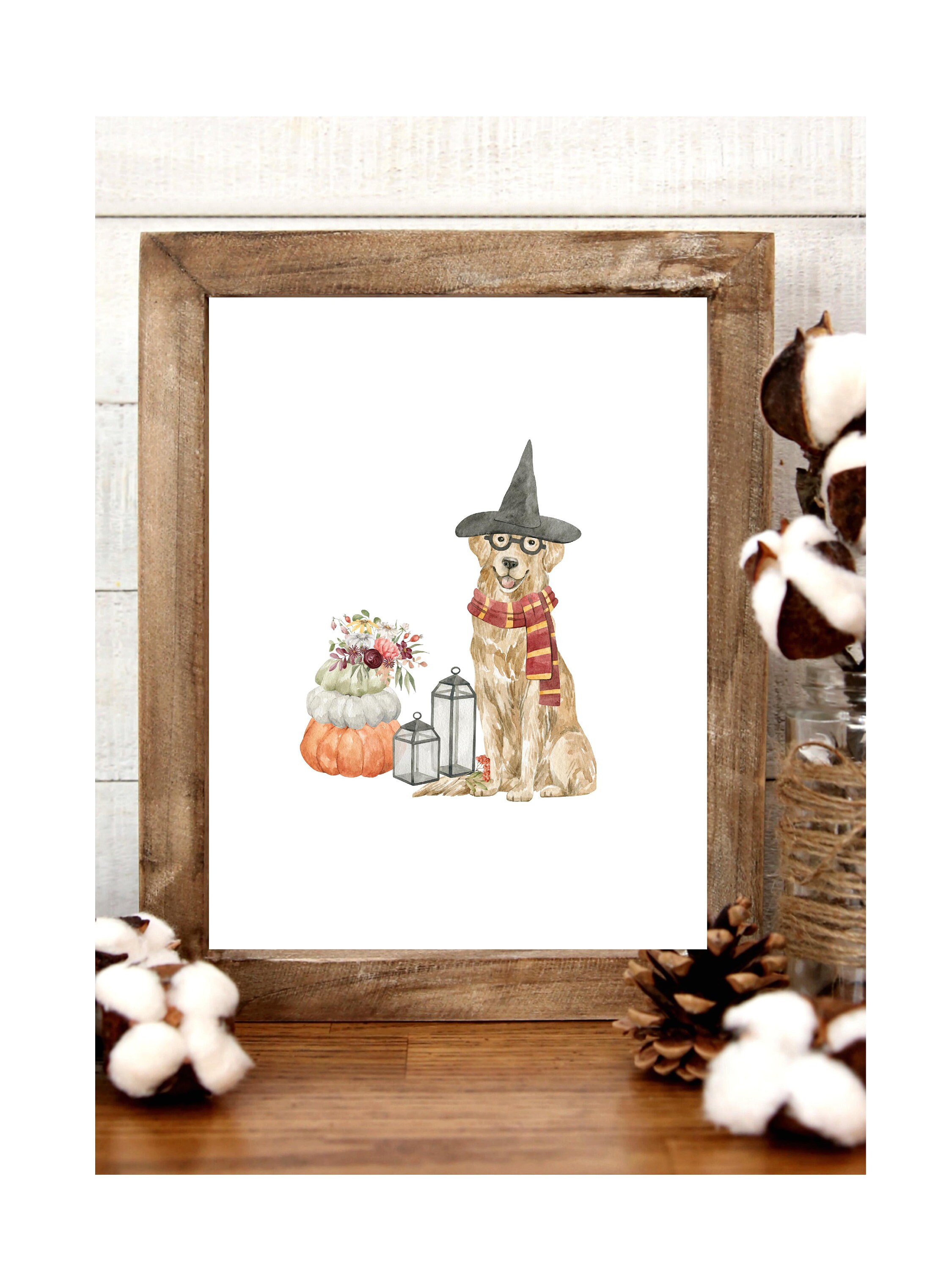 DIGITAL DOWNLOAD Fall Dog Wall Art Golden Retriever Art - Etsy