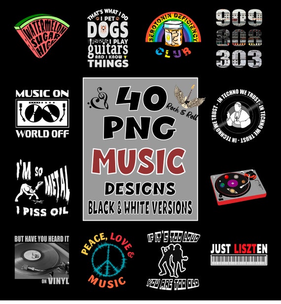 40 PNG Love Music Funny Cool Designs PNG Bundle Music PNG | Etsy