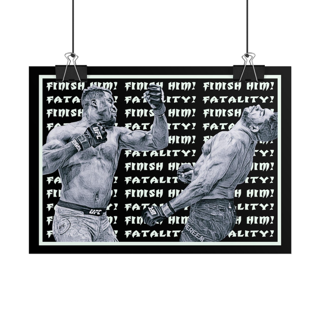 Ngannou Knocking Out Overeem Poster | UFC Knockout Wall Art | Francis ...