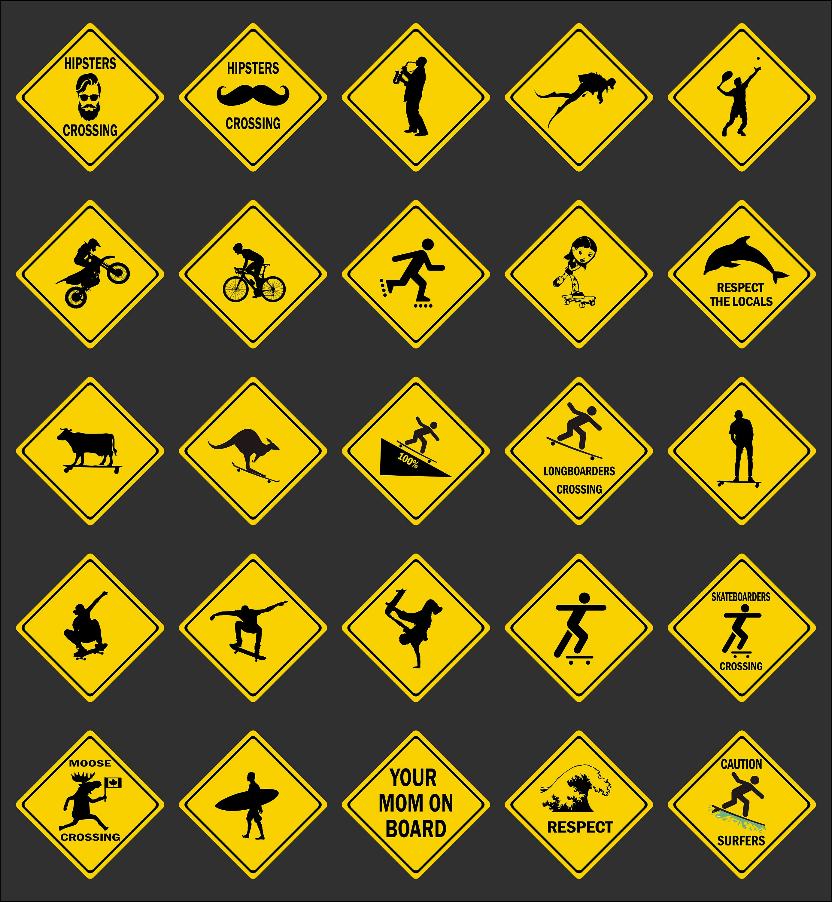Funny Warning Signs PNG Bundle: 127 Designs (digital Download) - Etsy