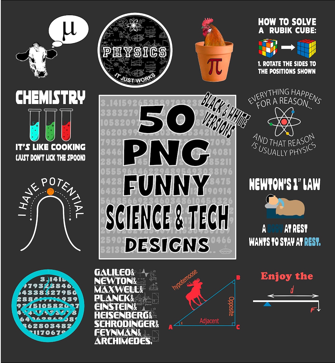 Funny Science & Technology PNG Designs Bundle (digital Download) - Etsy