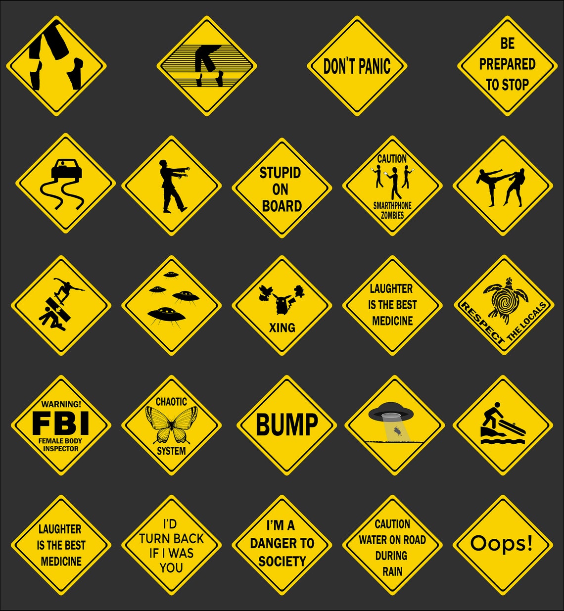 Funny Warning Signs PNG Bundle: 127 Designs (digital Download) - Etsy