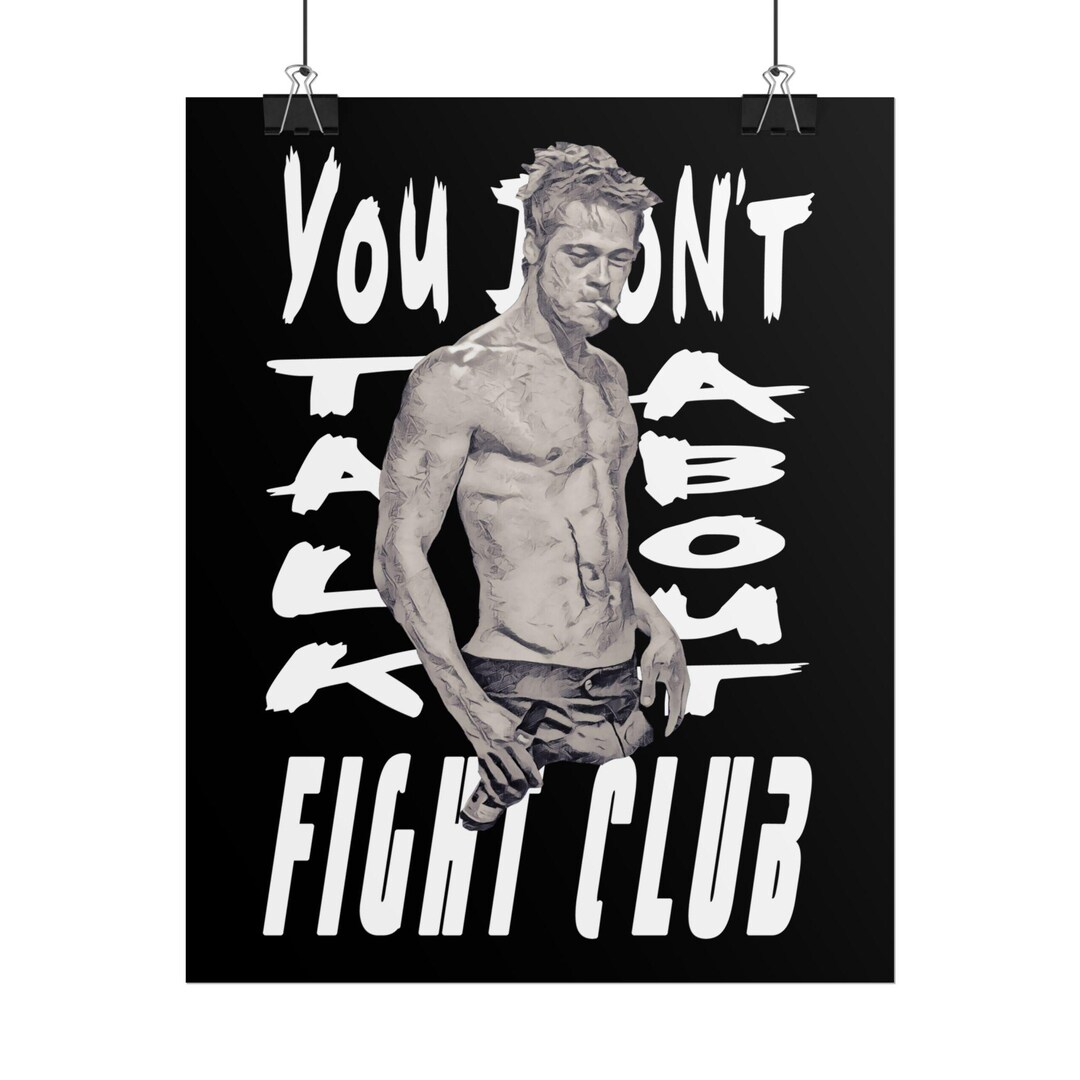 Fight Club Poster: Brad Pitt, Iconic Movie Art - Etsy