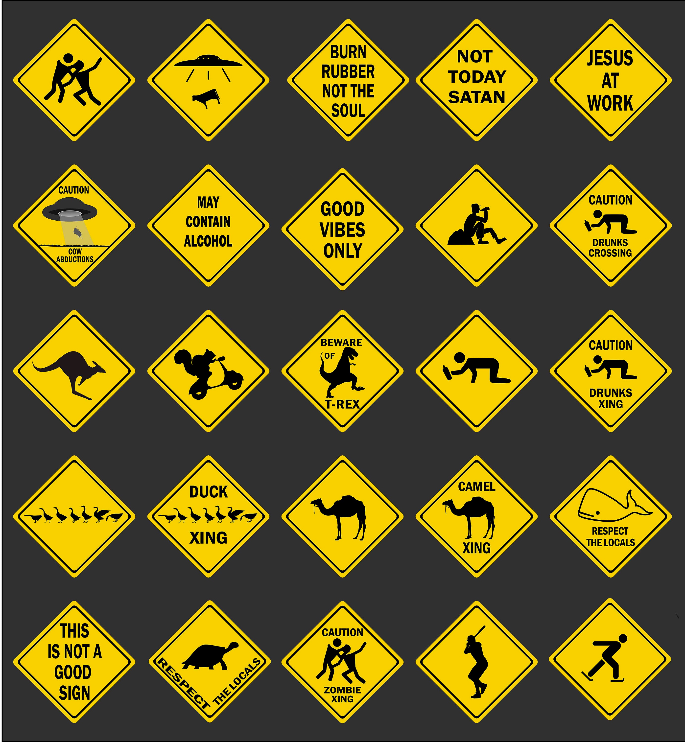Funny Warning Signs PNG Bundle: 127 Designs (digital Download) - Etsy