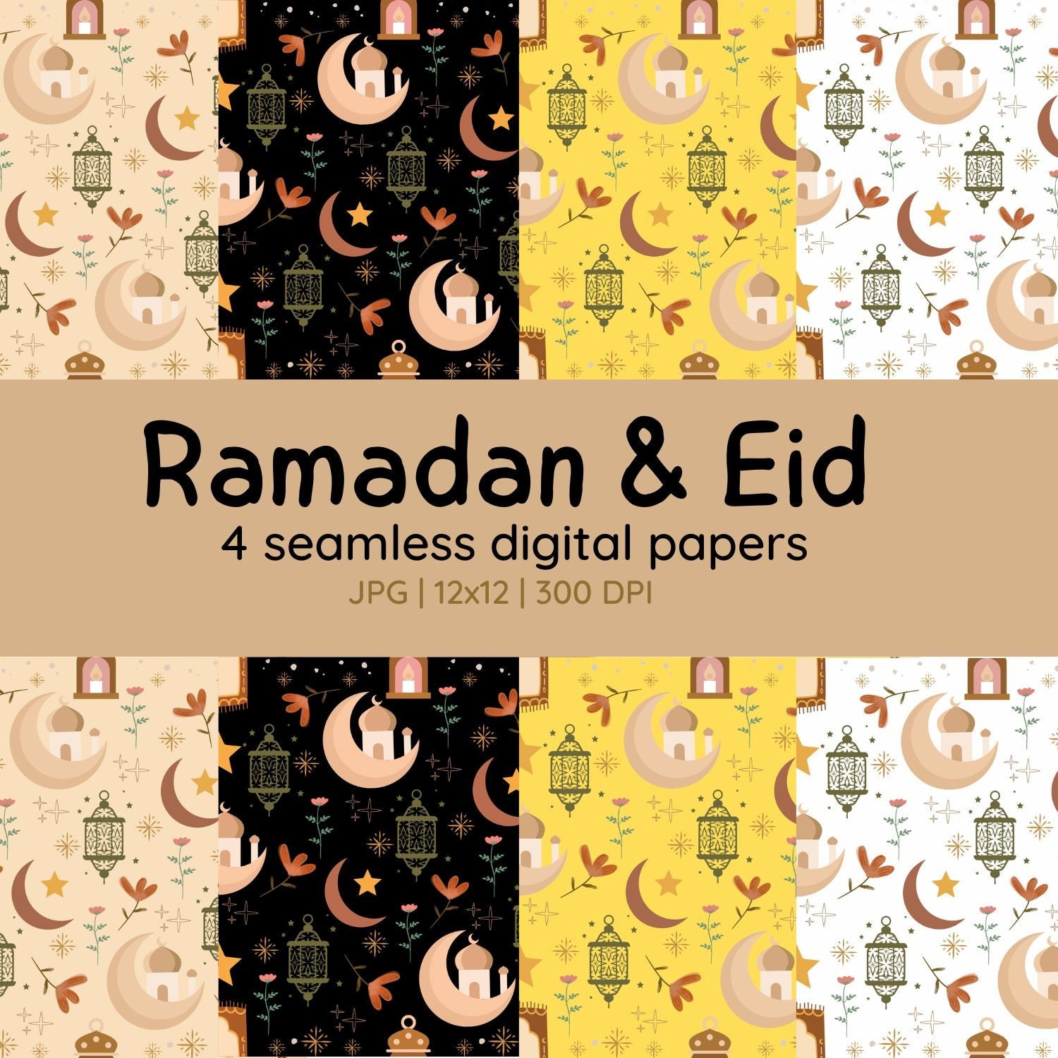 Ramadan/eid Seamless Pattern, Ramadan Prints, Ramadan Digital Prints ...