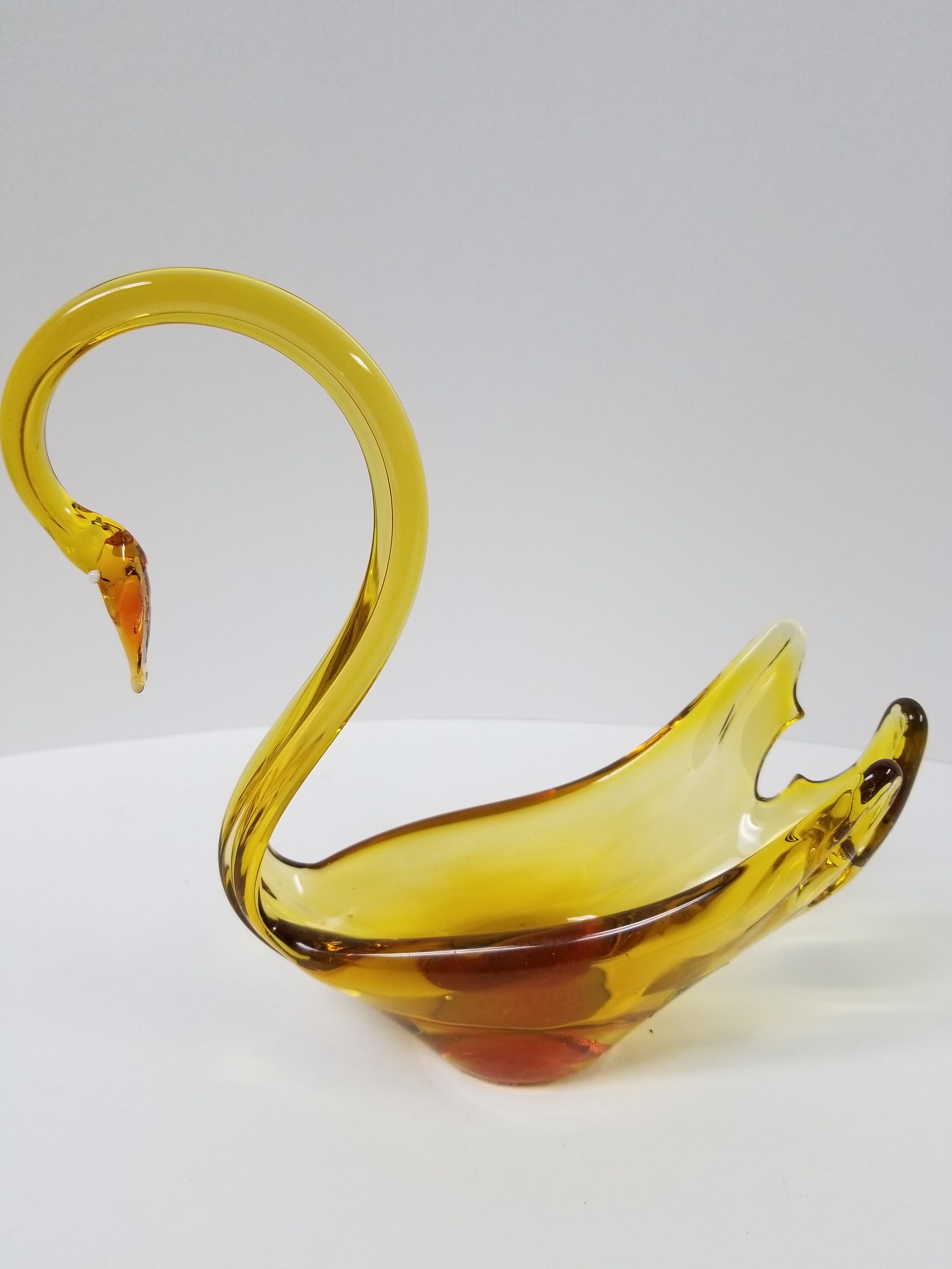 Altaglass Amber Colored Swan Glass Figurine - Etsy