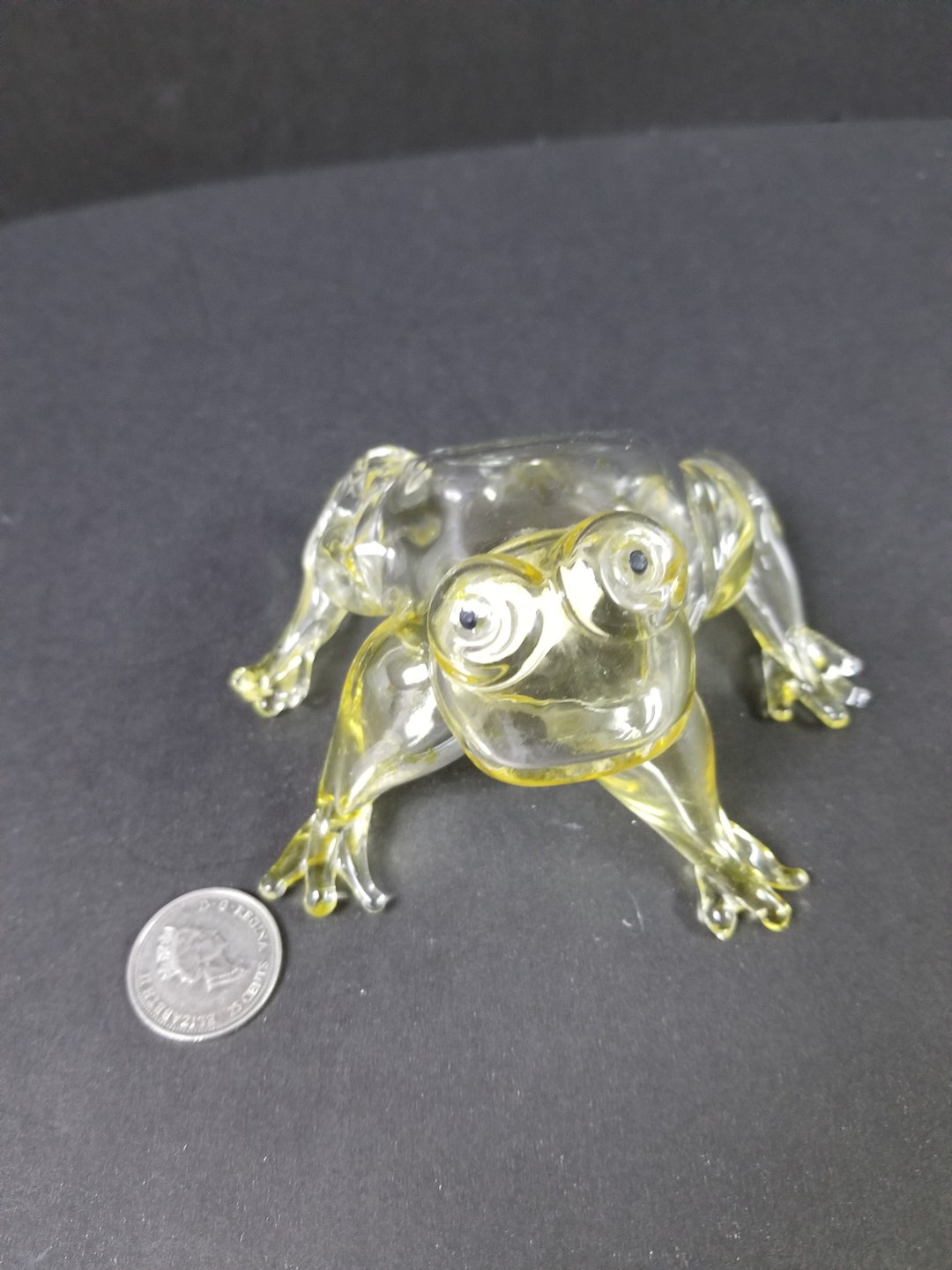 Altaglass Yellow Frog Blown Glass Figurine - Etsy