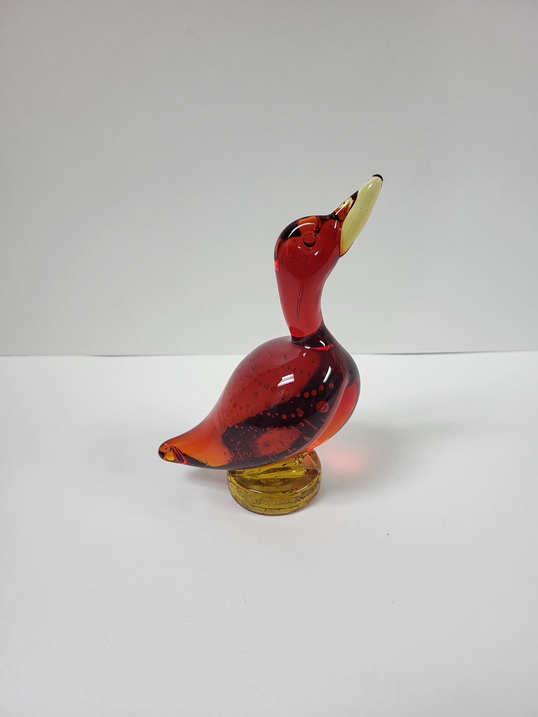 Altaglass Amberina Colored Duck Paperweight/figurine - Etsy