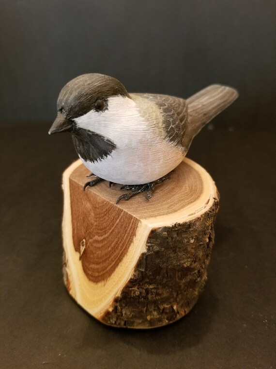 Black-capped Chickadee Wood Carving - Etsy