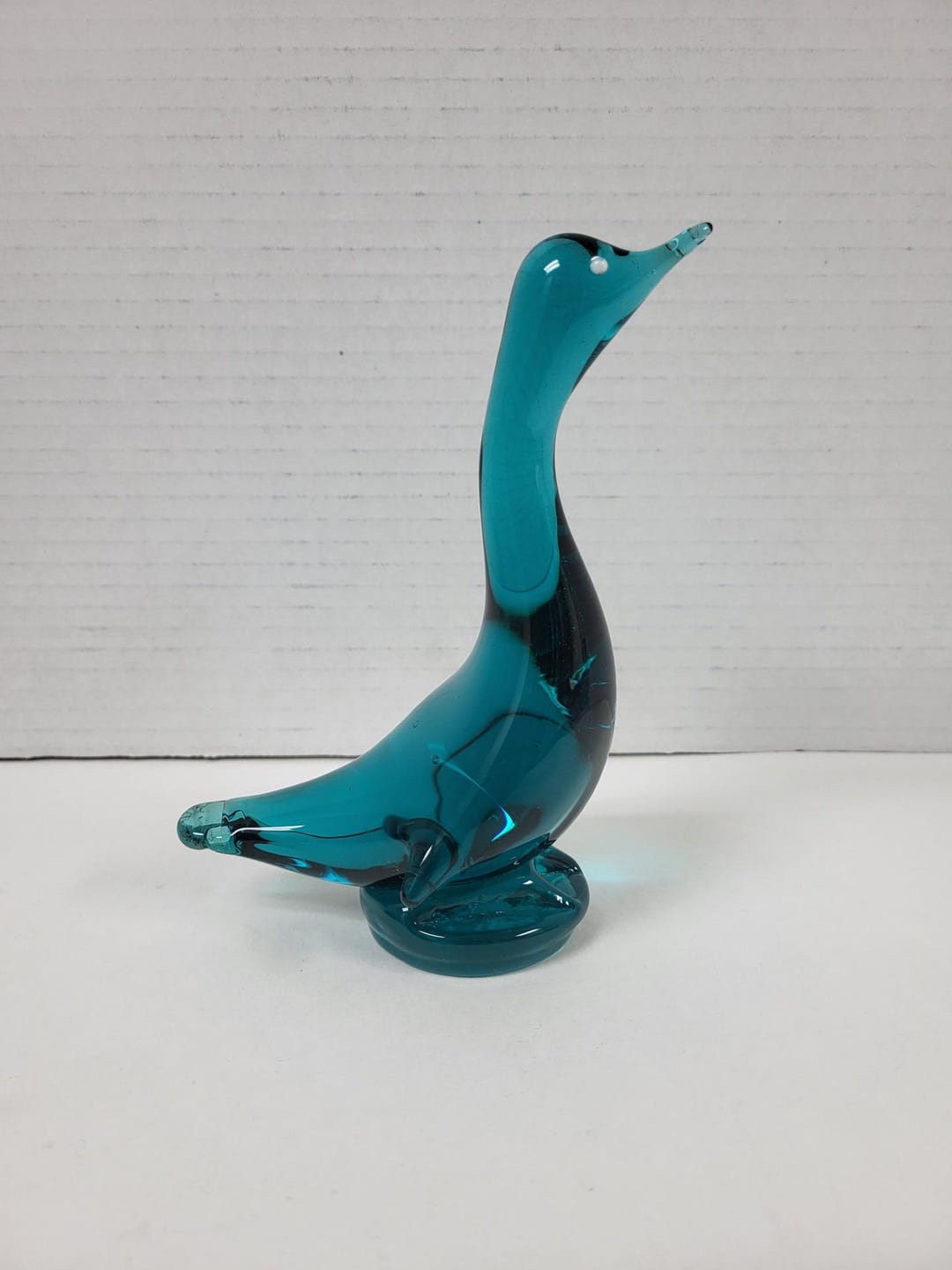 Altaglass Teal Colored Solid Glass Duck Figurine - Etsy