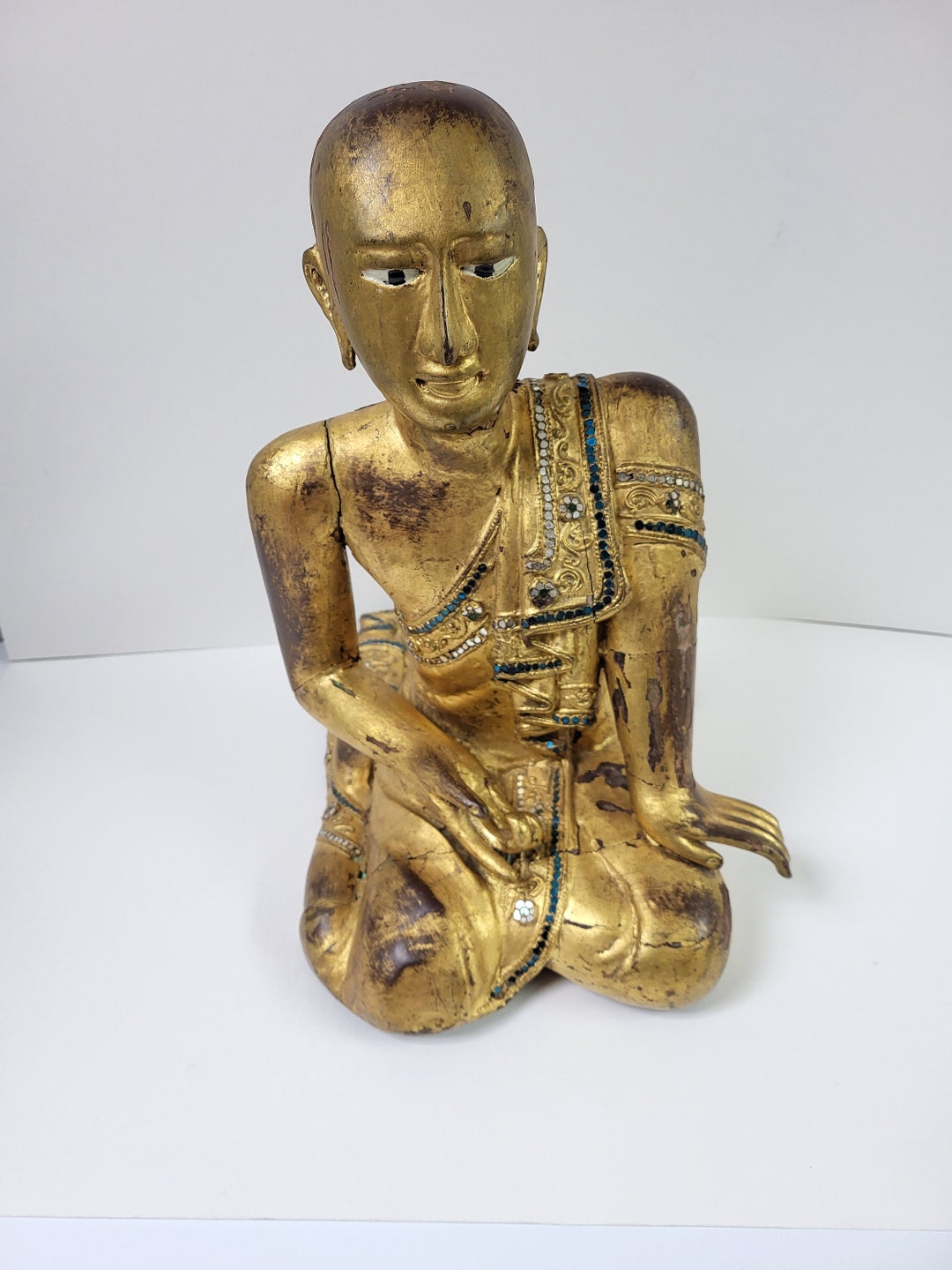 Antique Sariputta Wood Carved Figure - Etsy