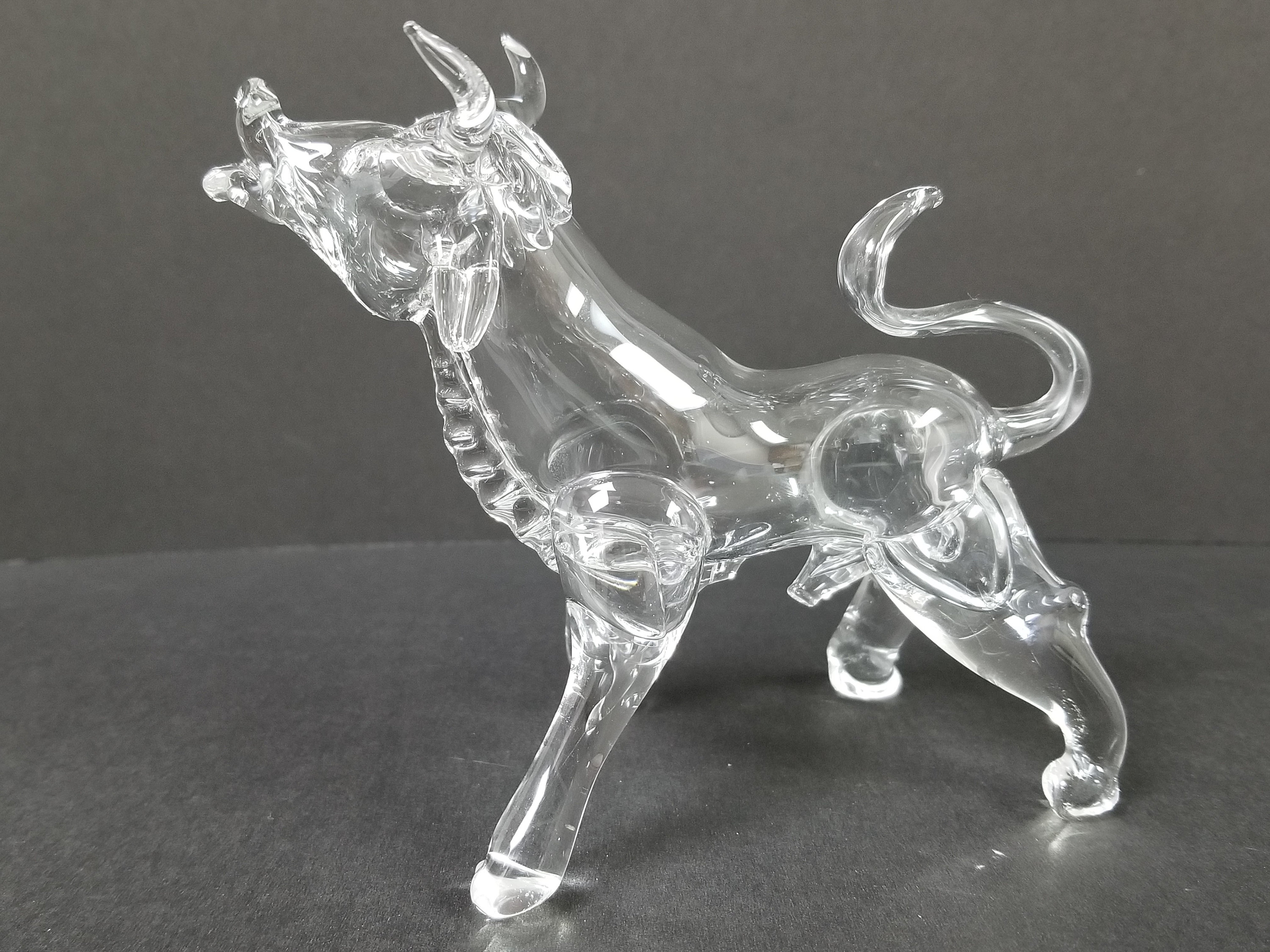 Altaglass Clear Glass Bull - Etsy
