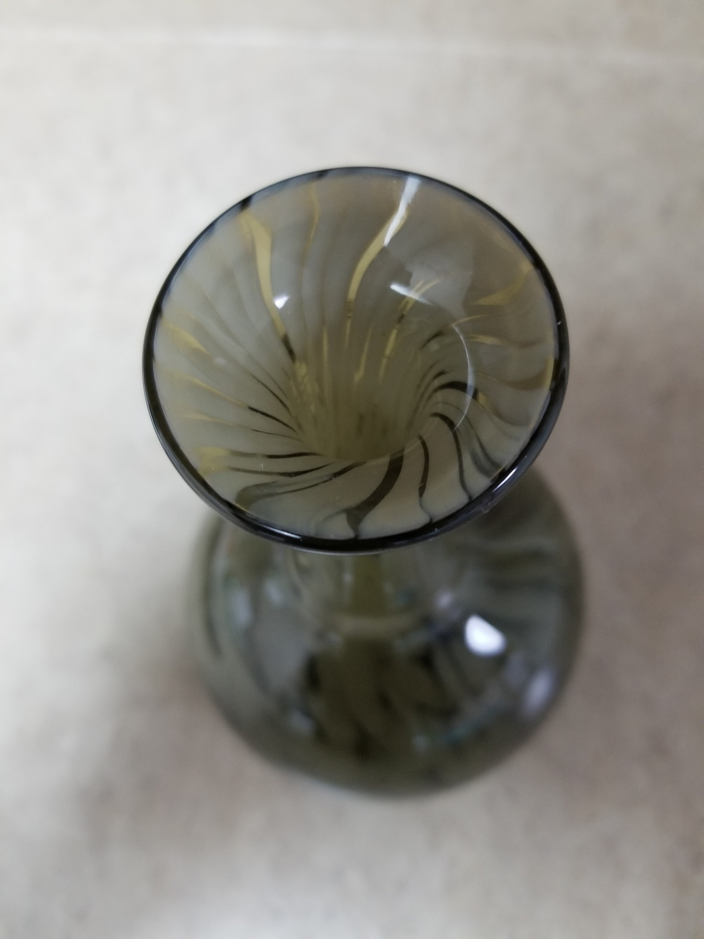 Altaglass Olive Green White Spatter Glass Vase* - Etsy