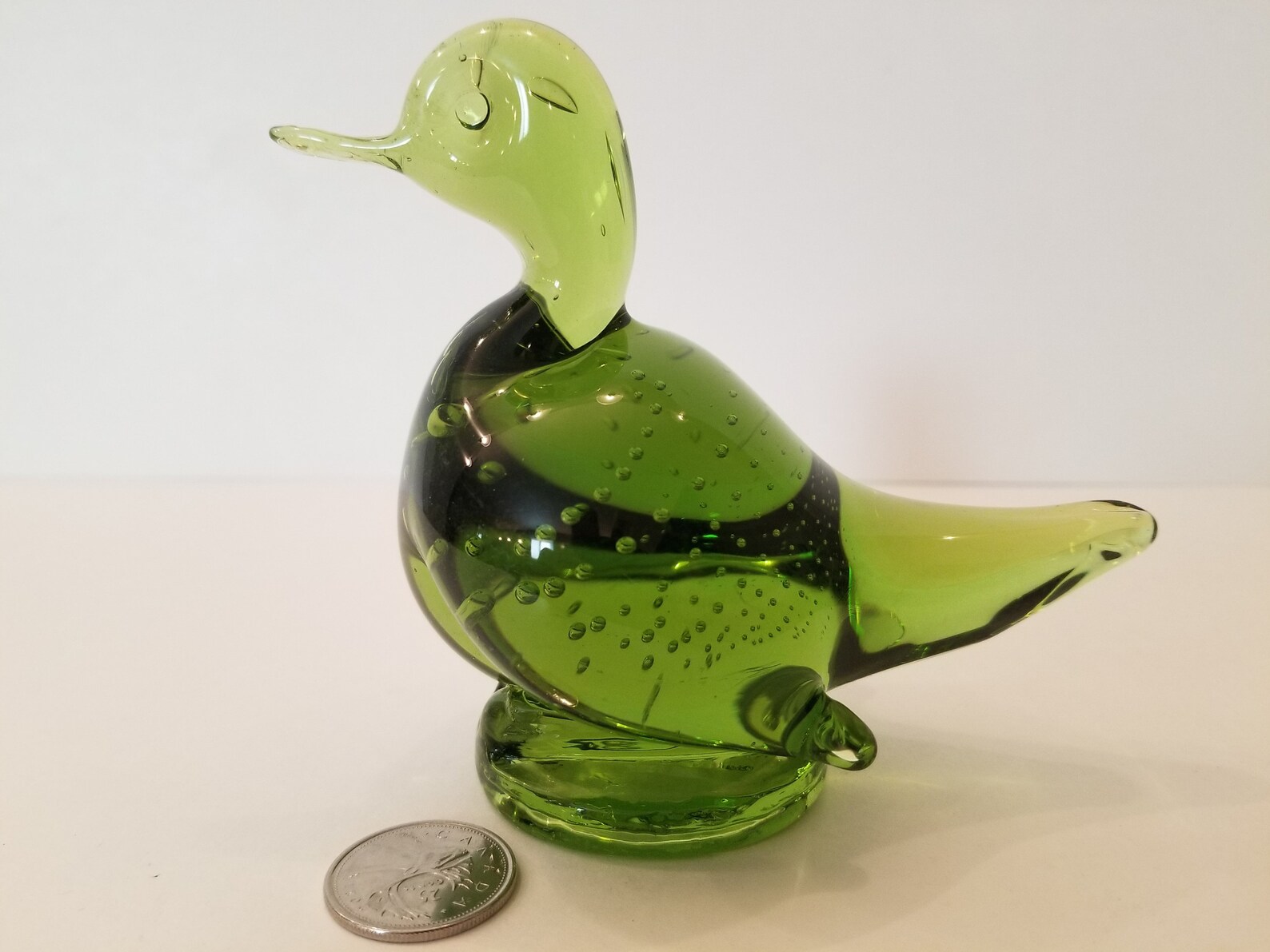 Altaglass Green Duck Solid Glass Figurine - Etsy