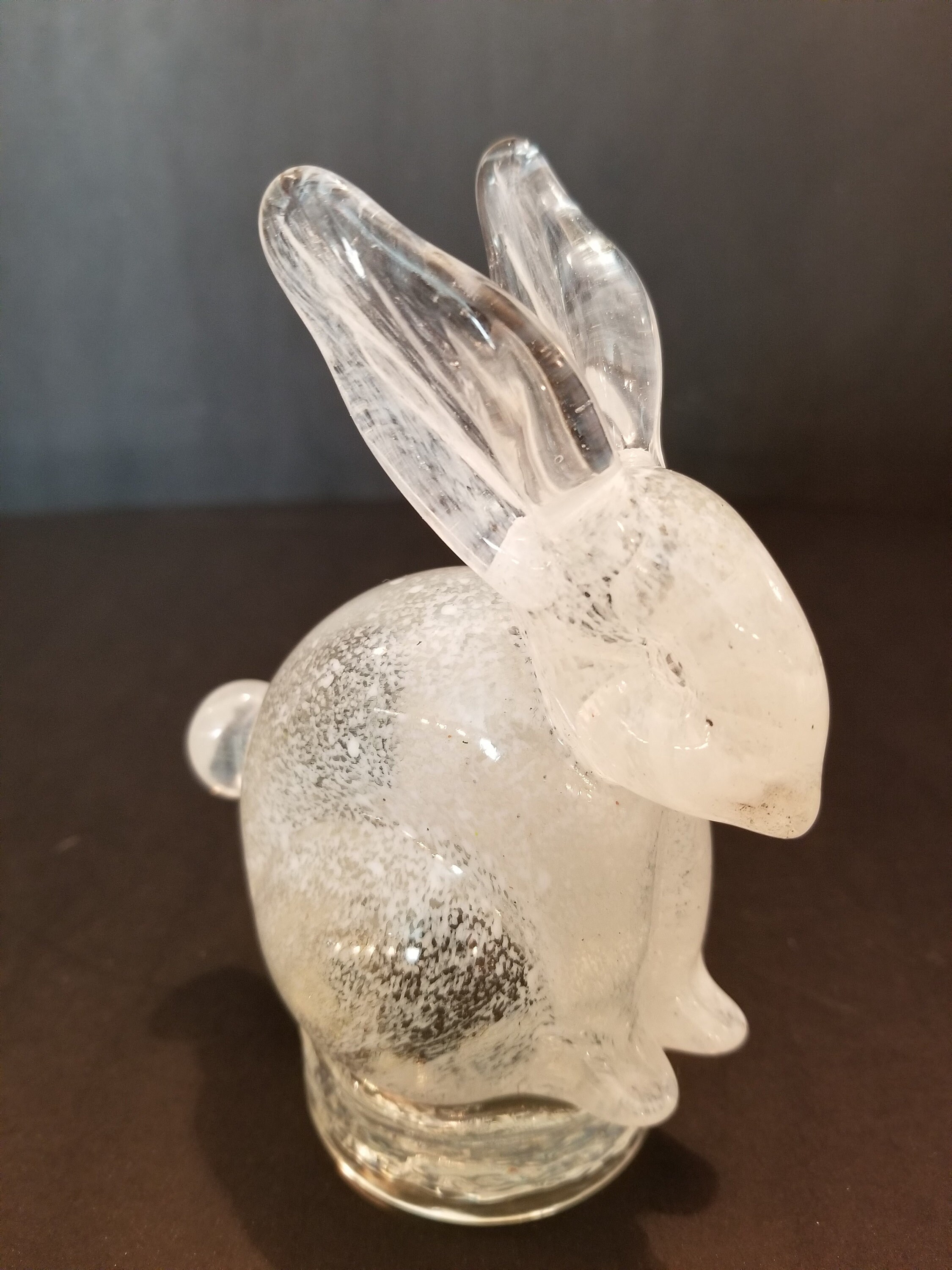 Altaglass White Speckled Rabbit Paperweight - Etsy