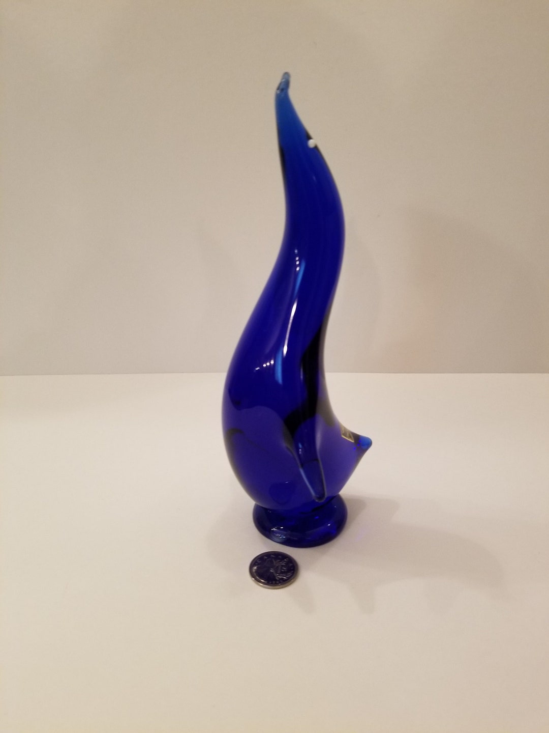 Altaglass Cobalt Blue Solid Glass Penguin Figurine - Etsy