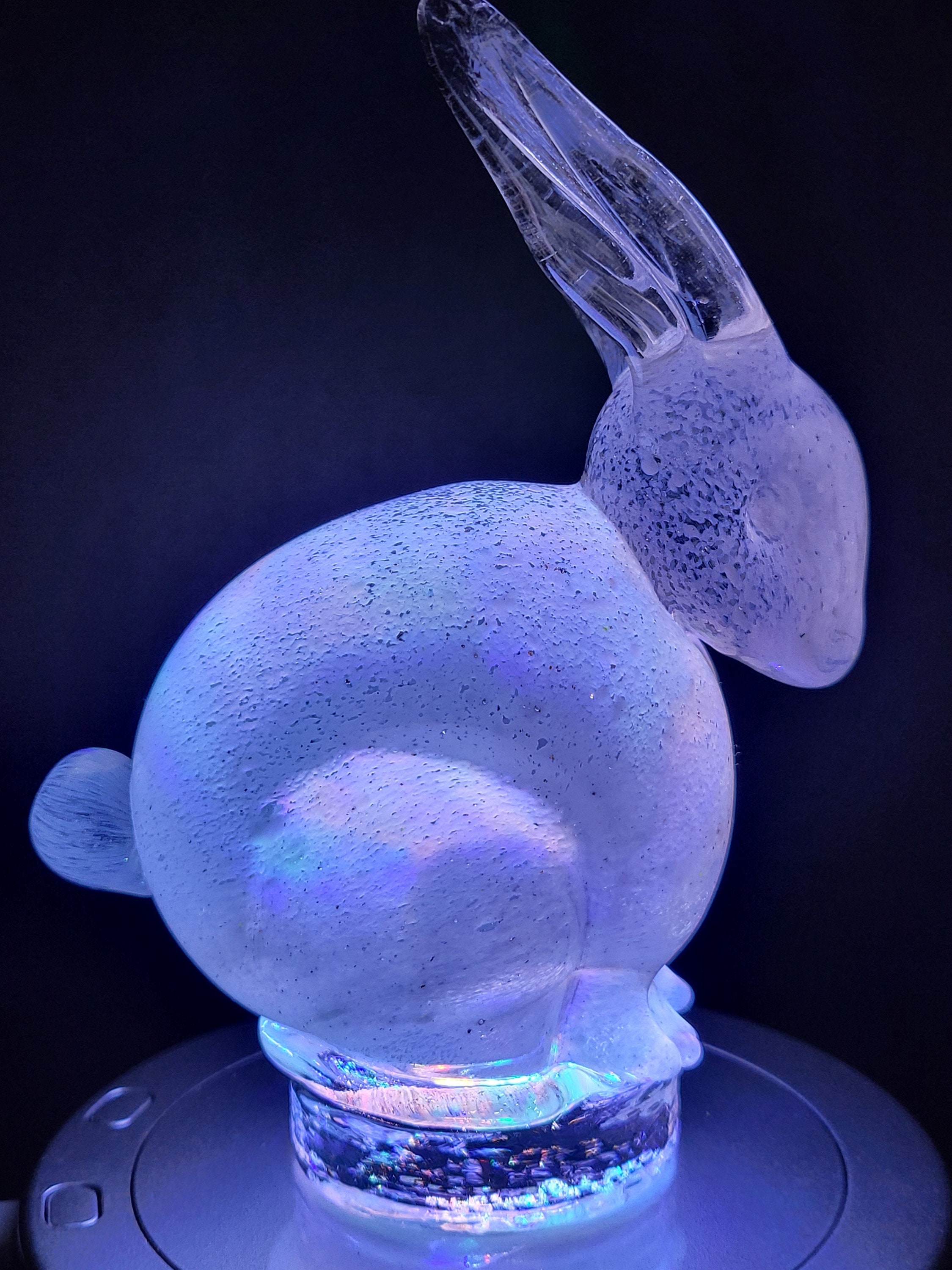 Altaglass White Speckled Rabbit Paperweight - Etsy