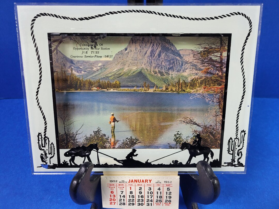 Vintage Shadowbox 1952 Calendar Glacier National Park - Etsy