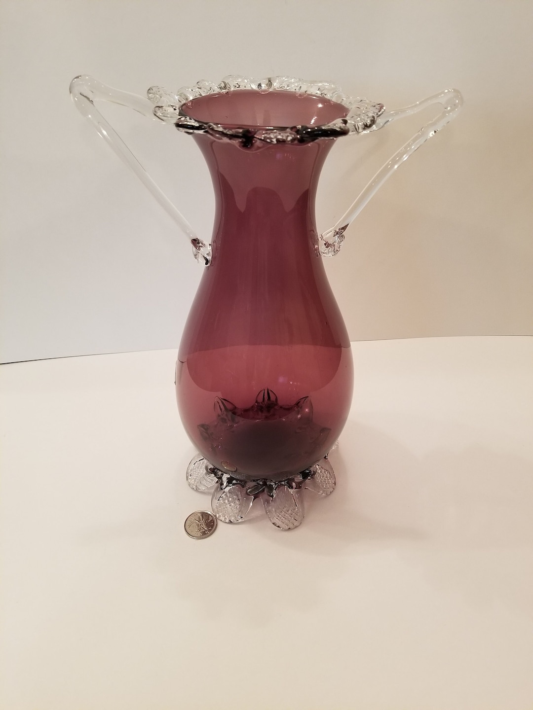 Vintage Altaglass Amethyst Venetian Vase, Hand Blown Canadian Art Glass ...