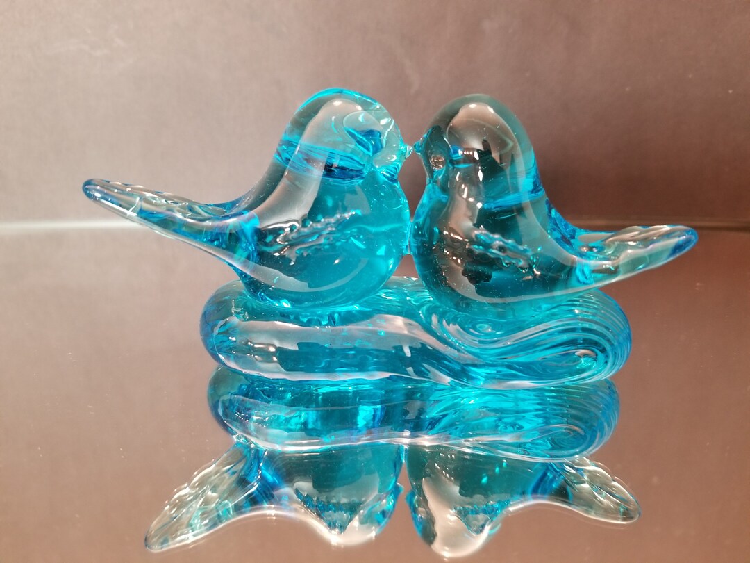 Vintage Altaglass Blue Birds Figurine - Etsy