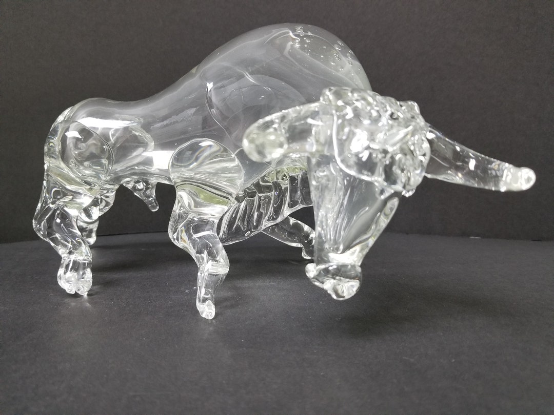 Altaglass Blown Glass Bull - Etsy