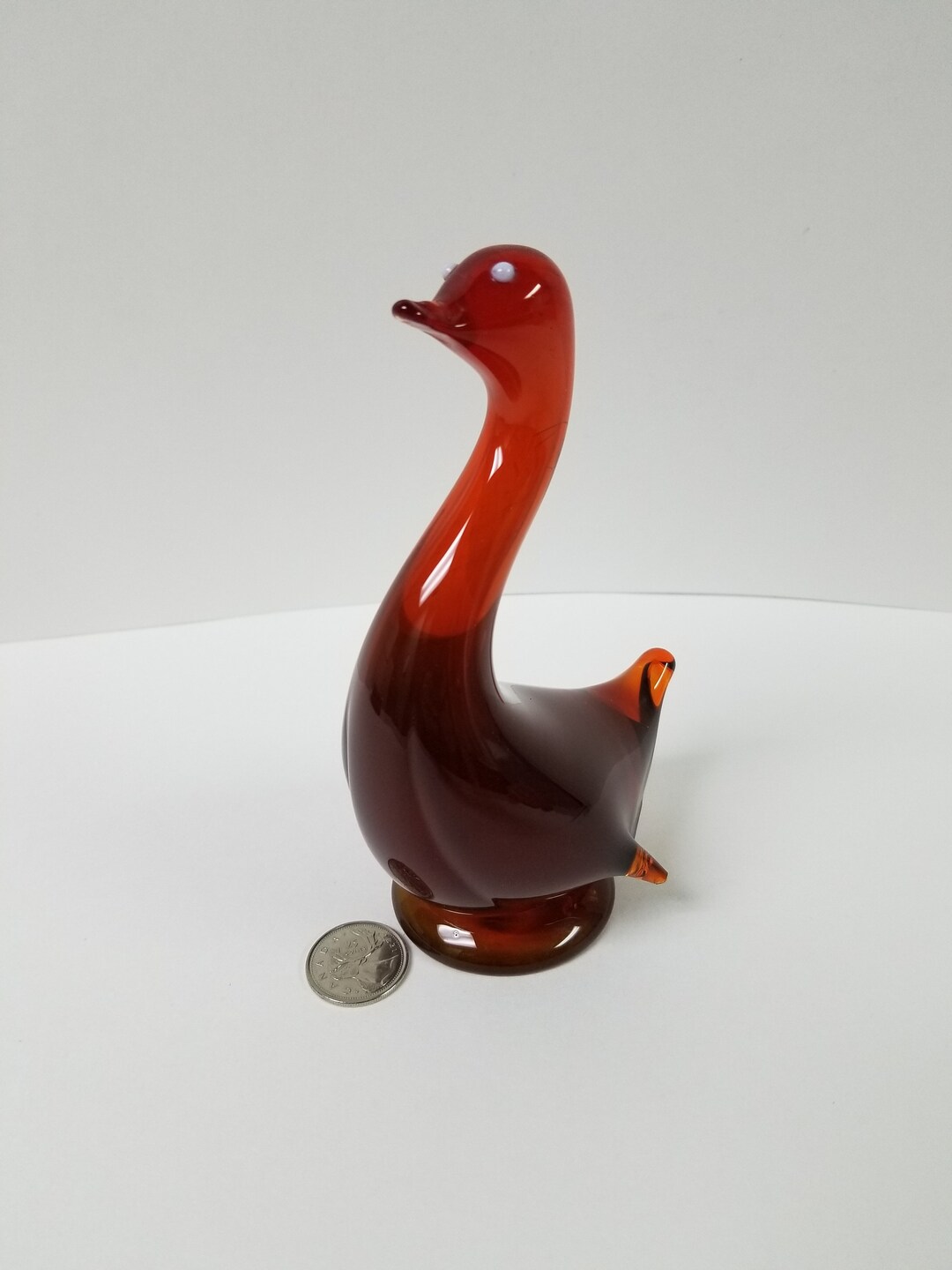 Altaglass Amberina Solid Glass Duck - Etsy