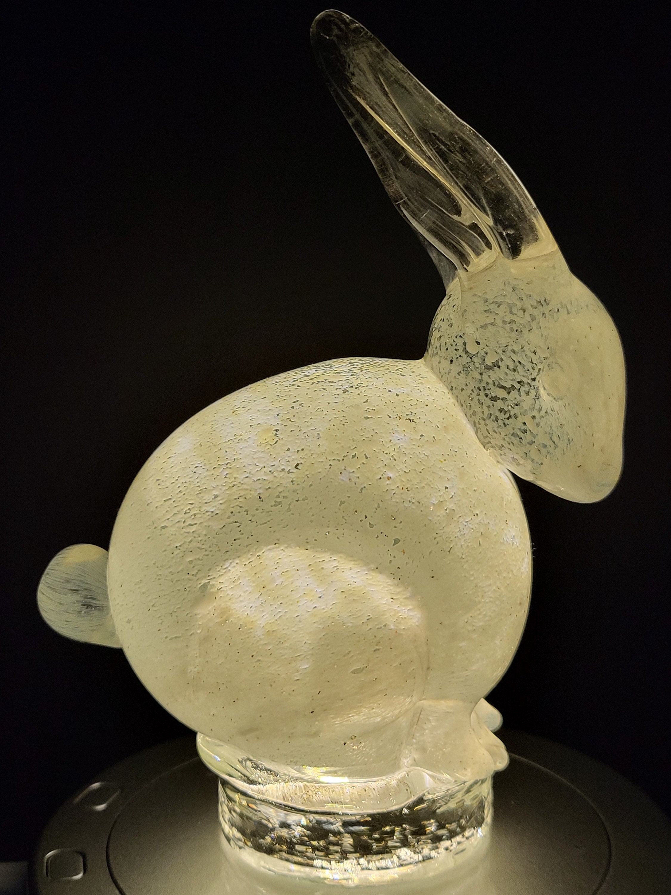 Altaglass White Speckled Rabbit Paperweight - Etsy