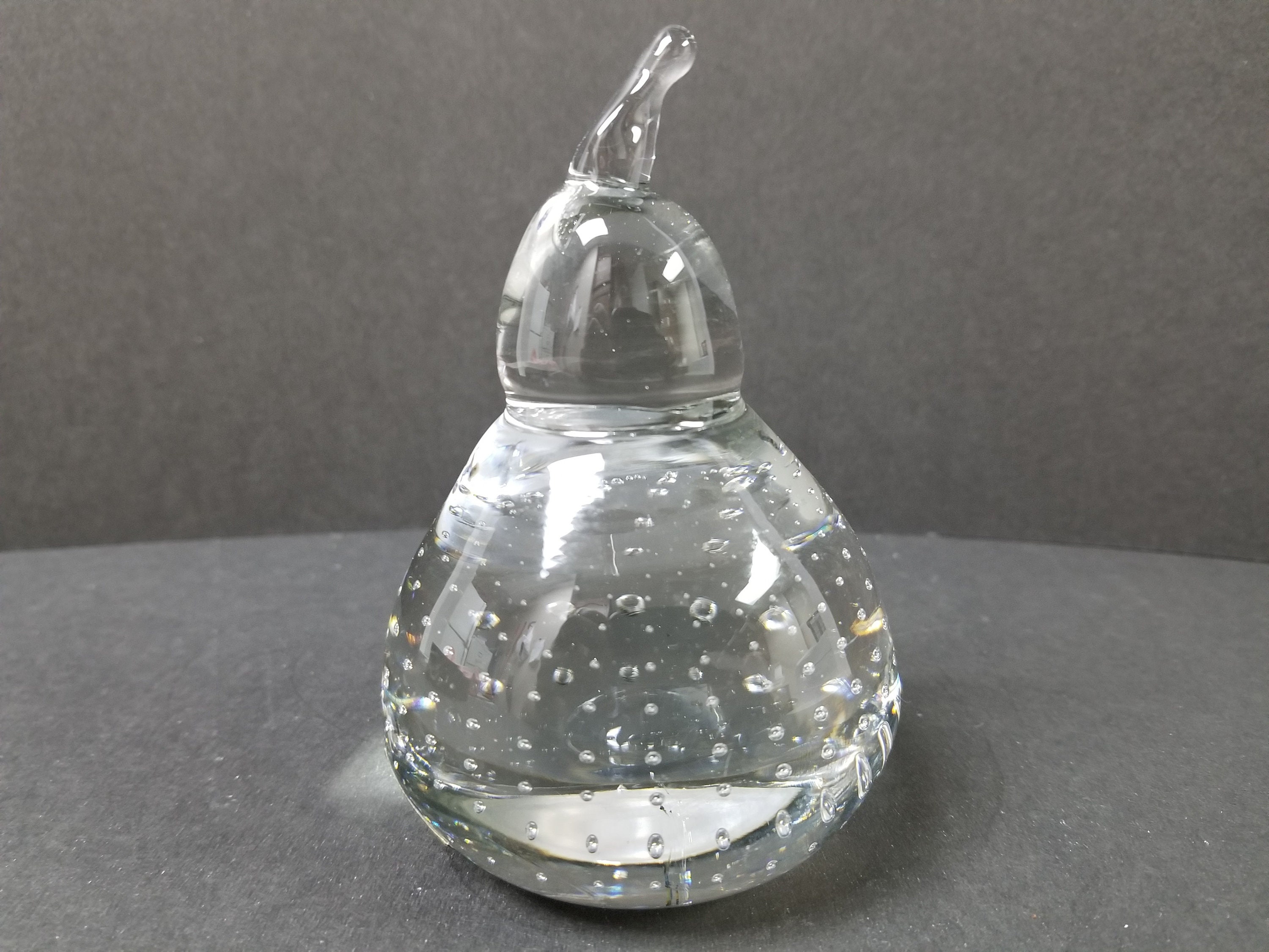 Altaglass Clear Glass Pear Paperweight - Etsy