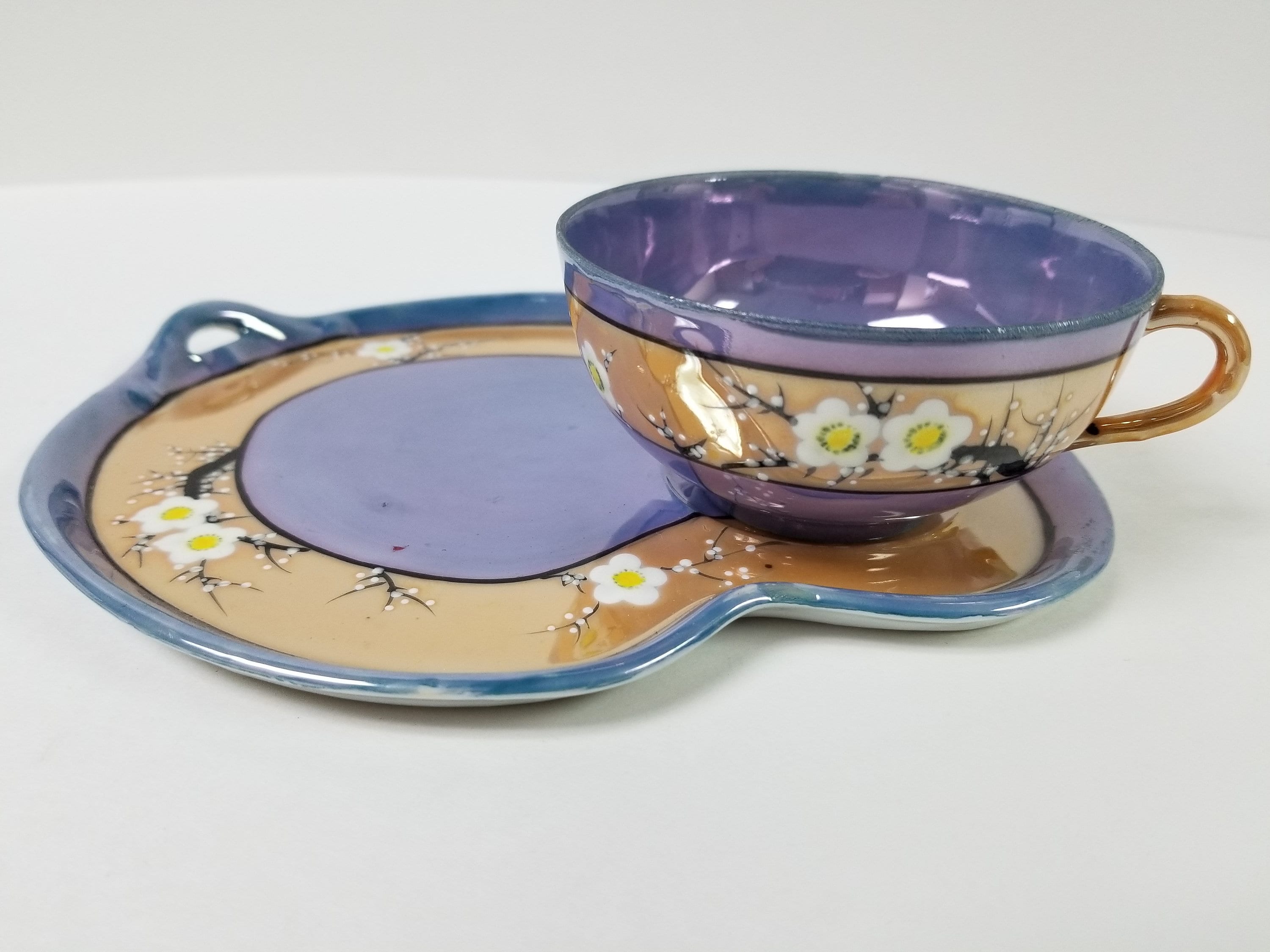Vintage Japanese Lusterware Tea Cup and Snack Tray - Etsy