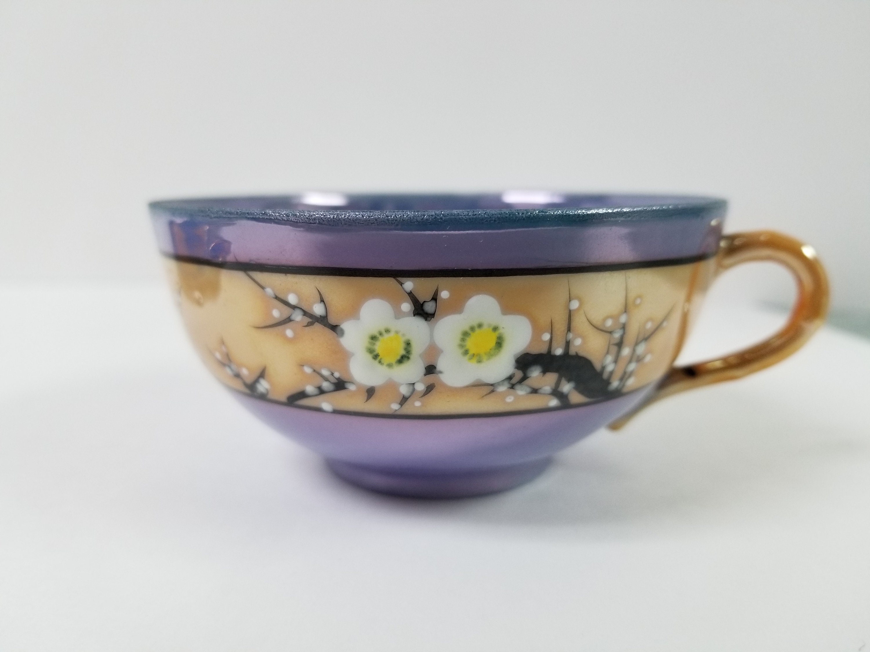 Vintage Japanese Lusterware Tea Cup and Snack Tray - Etsy