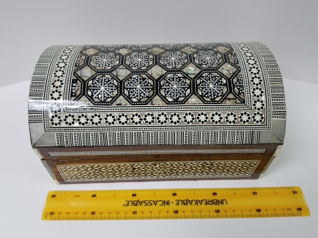 Egyptian Abalone Inlaid Jewelry Box - Etsy