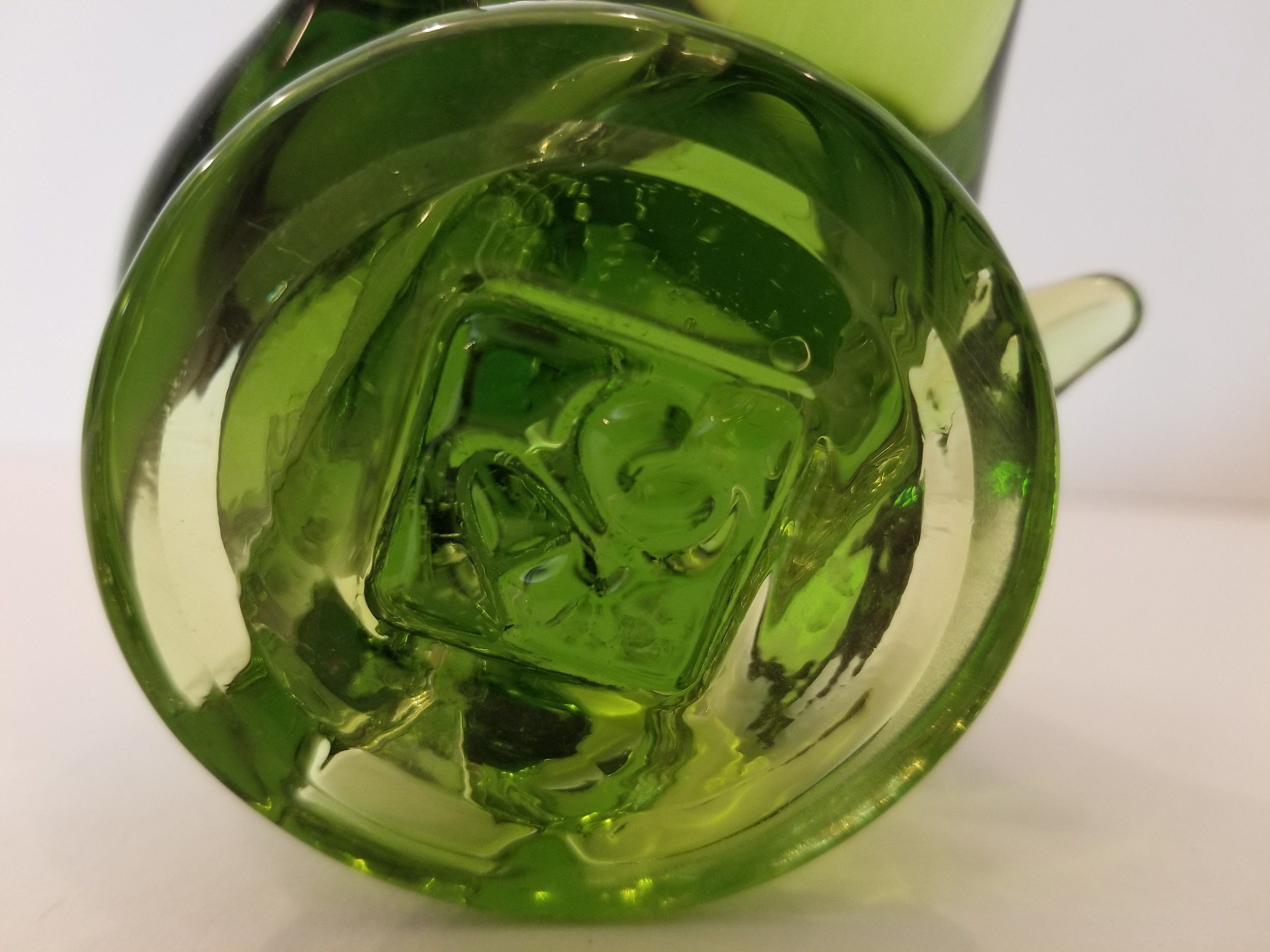 Altaglass Green Duck Solid Glass Figurine - Etsy