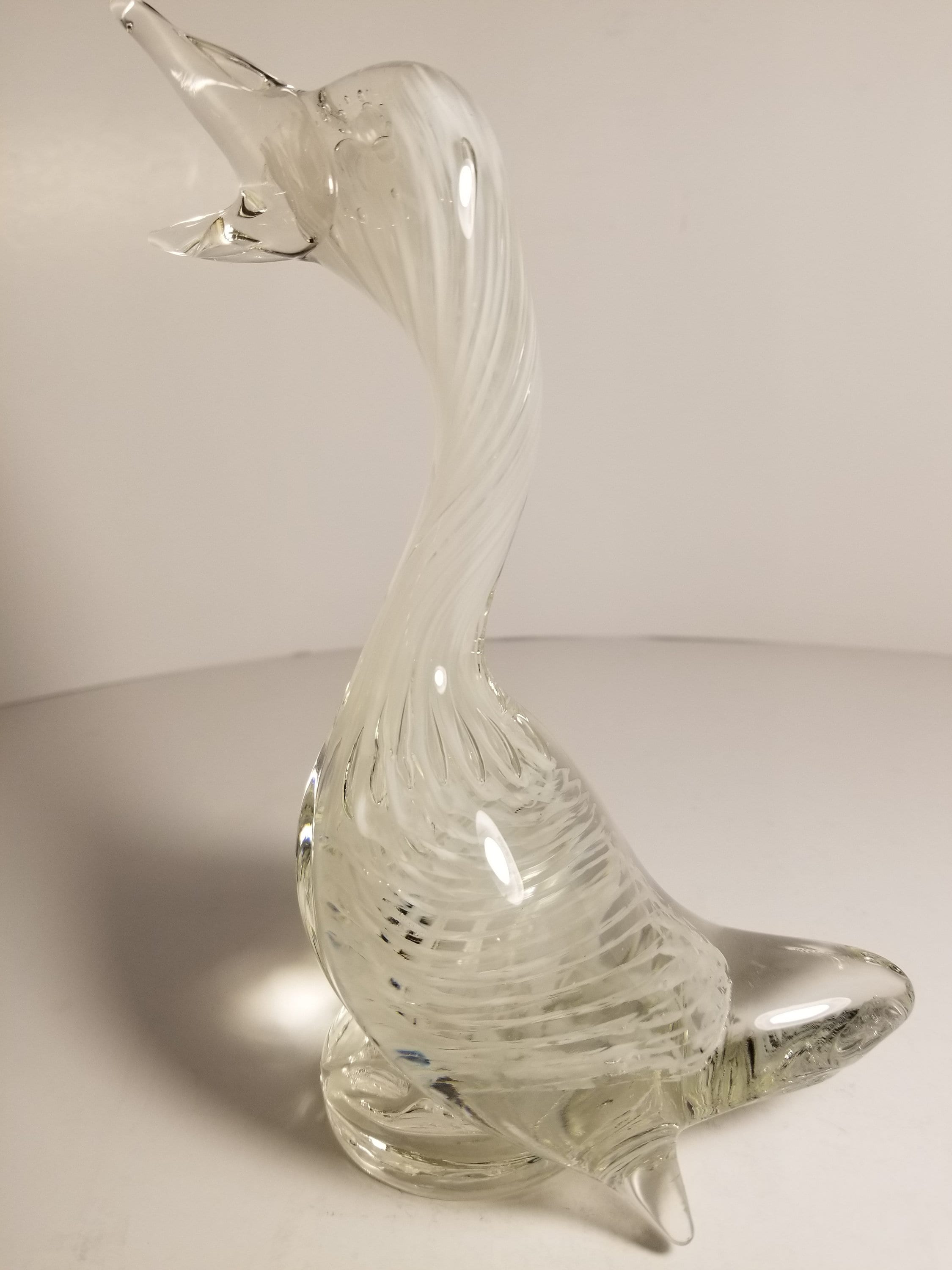 Altaglass Glass Clear and White Duck Figurine - Etsy